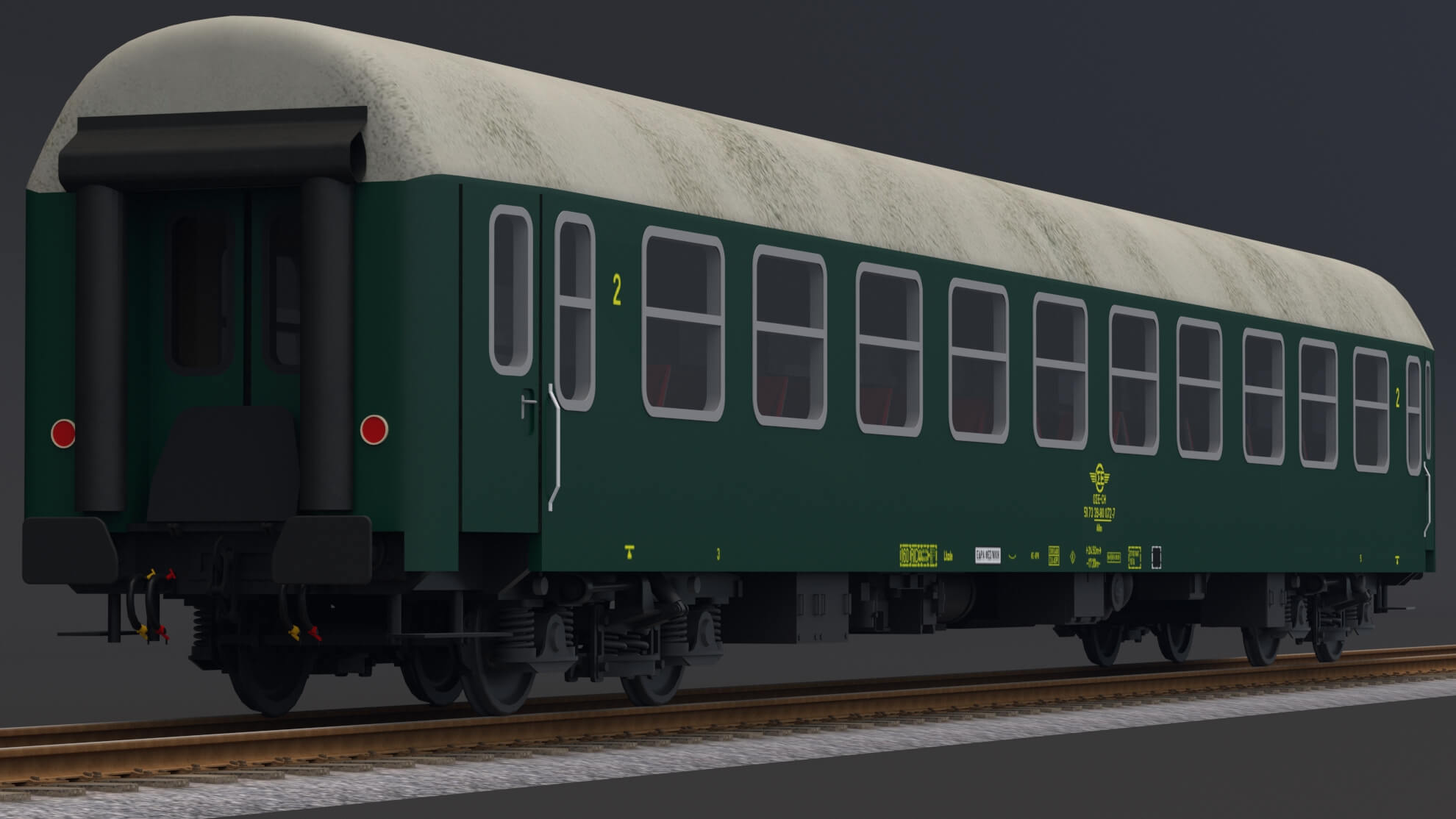 Ose Veb Uic-Y Passenger Train Car Green 3D Model by ALPHA3DST
