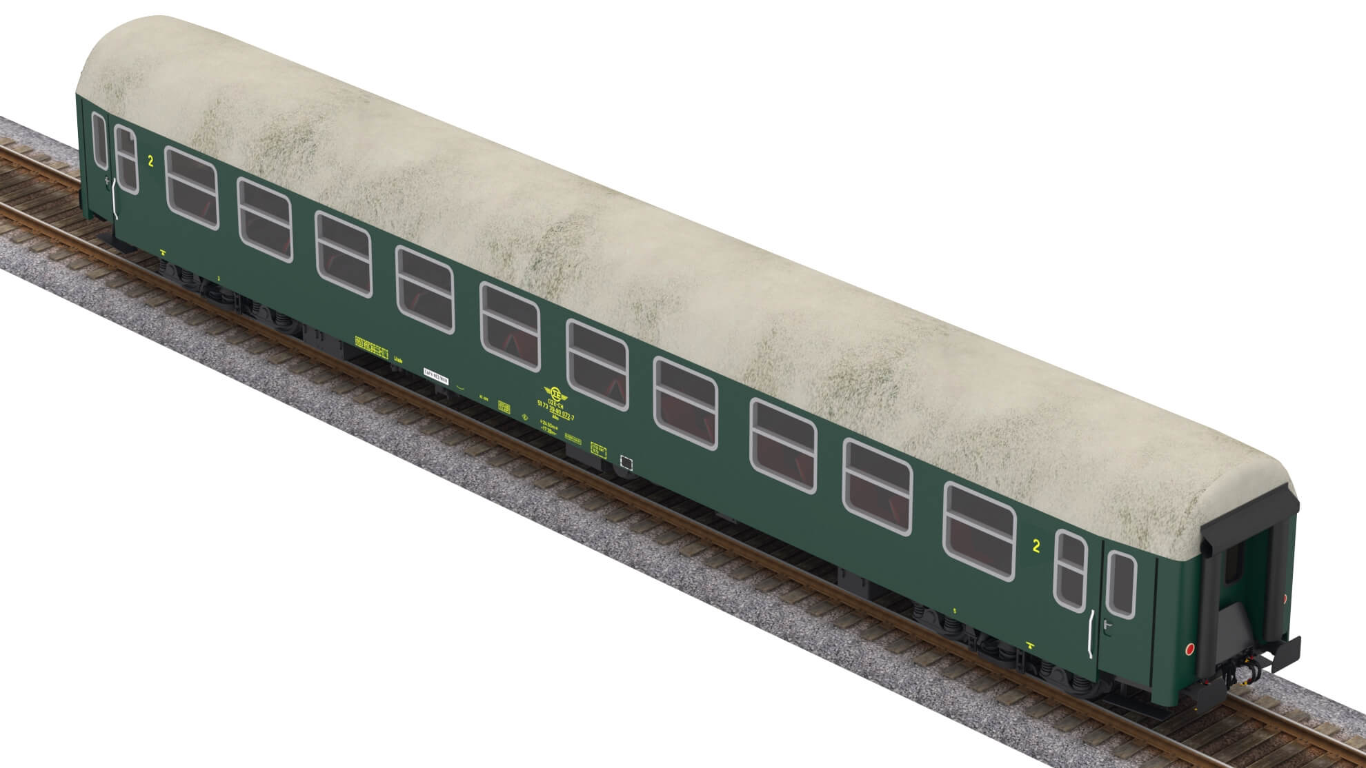 Ose Veb Uic-Y Passenger Train Car Green 3D Model by ALPHA3DST