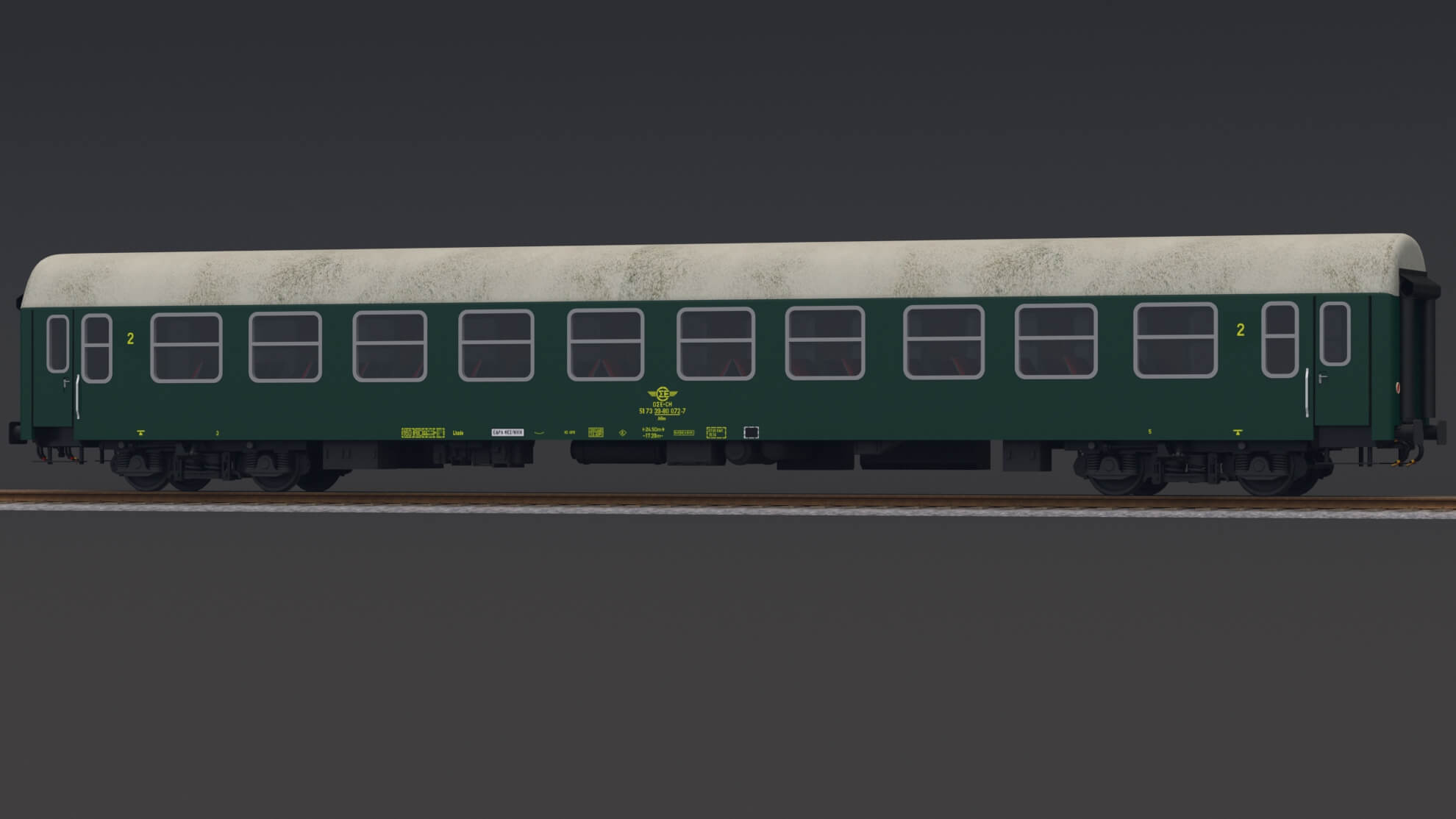 Ose Veb Uic-Y Passenger Train Car Green 3D Model by ALPHA3DST