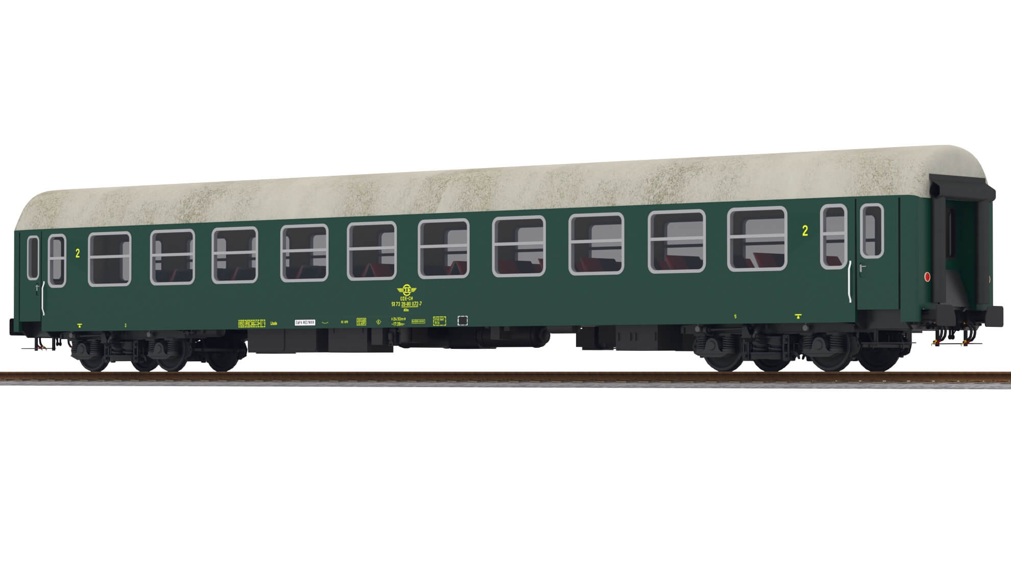 Ose Veb Uic-Y Passenger Train Car Green 3D Model by ALPHA3DST