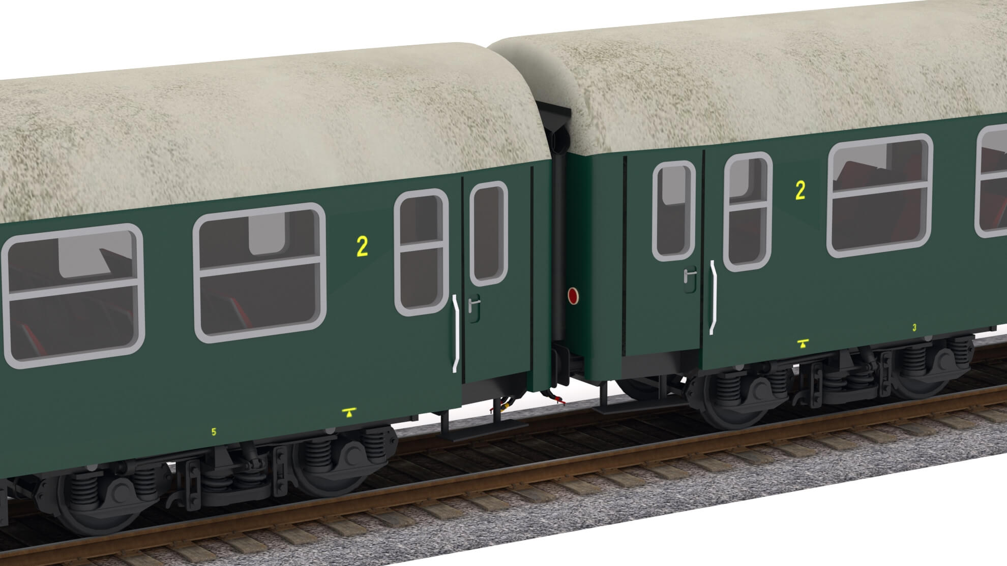 Ose Veb Uic-Y Passenger Train Car Green 3D Model by ALPHA3DST
