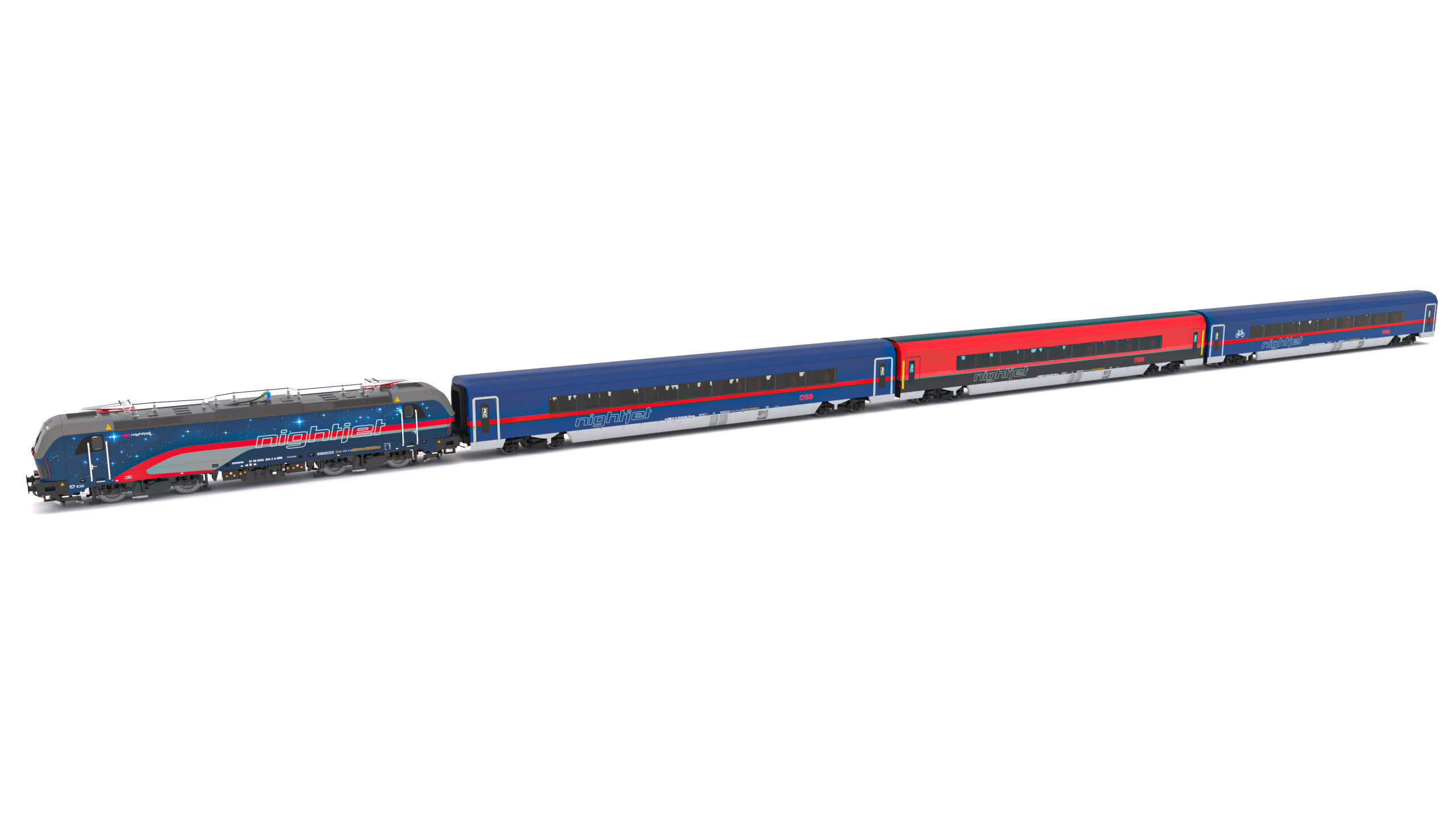 Passenger Train Obb Nightjet Collection 1 - 3D Model by ALPHA3DST