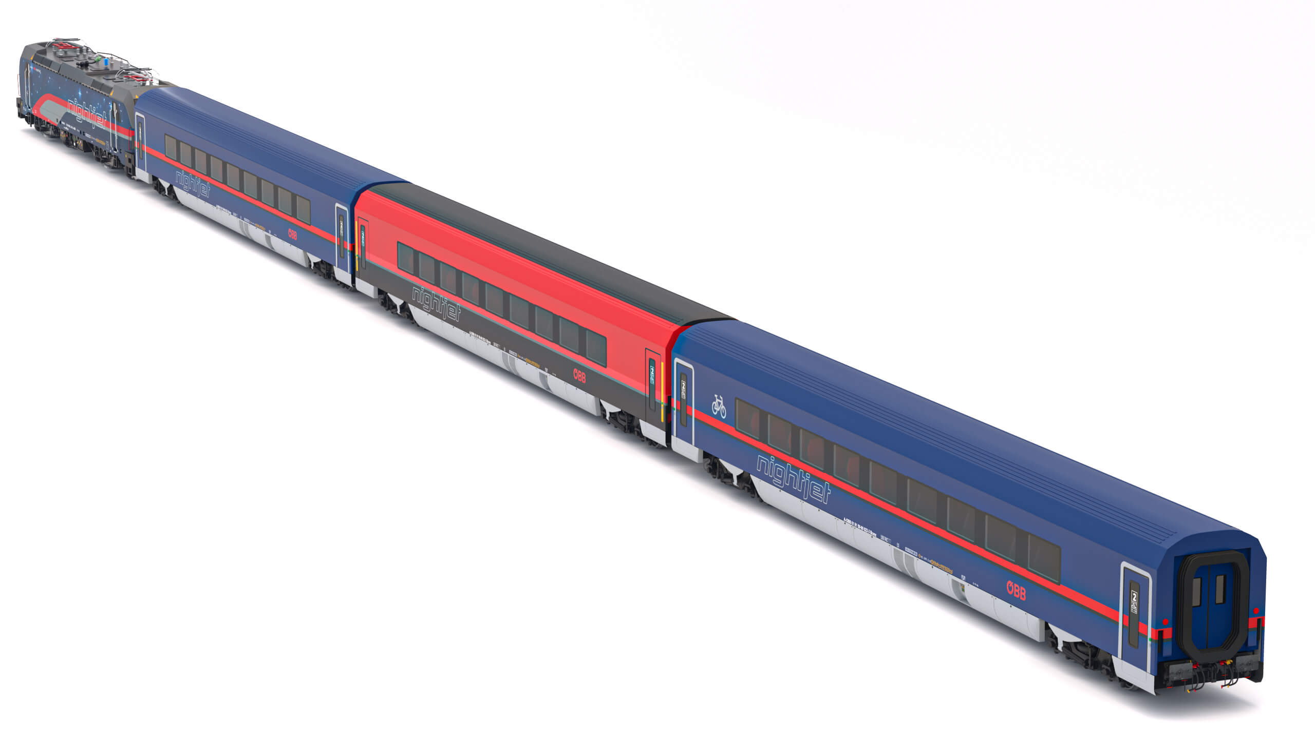 Passenger Train Obb Nightjet Collection 1 - 3D Model by ALPHA3DST