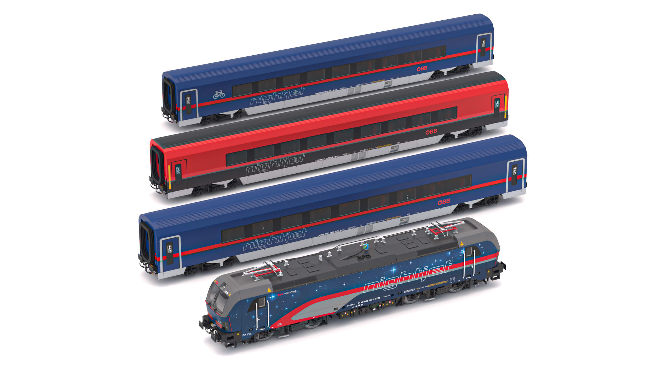 Passenger Train Obb Nightjet Collection 1 - 3D Model by ALPHA3DST