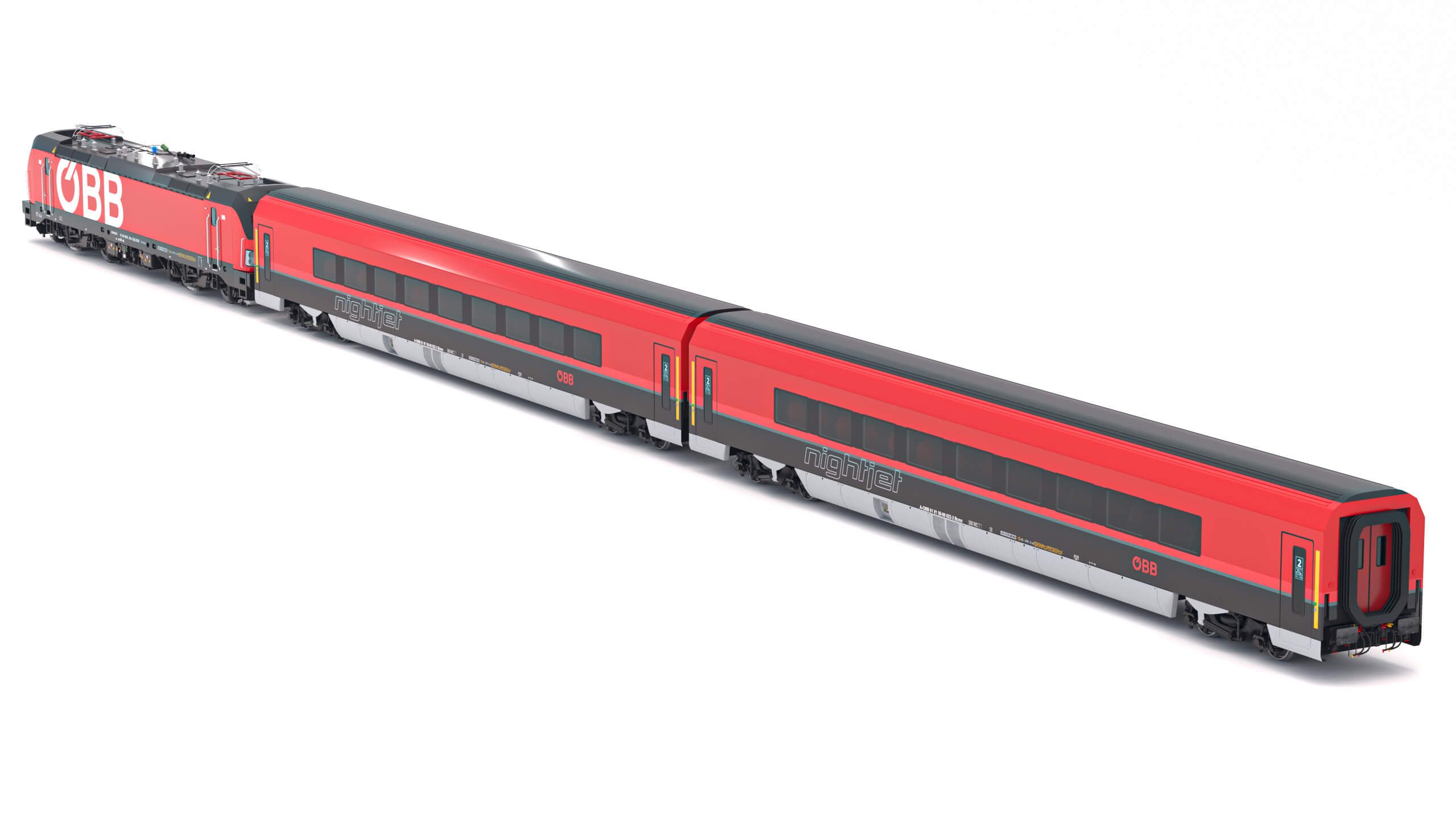 Passenger Train Obb Nightjet Collection 3 - 3D Model by ALPHA3DST