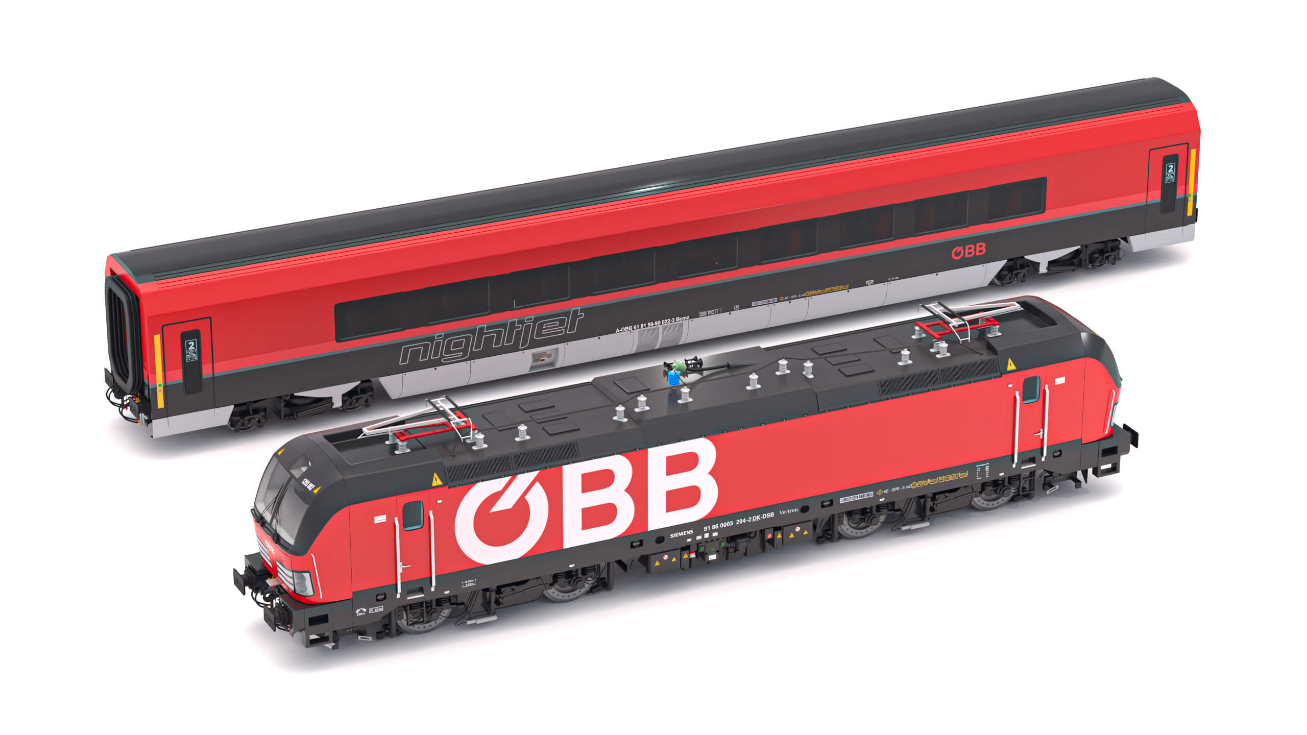 Passenger Train Obb Nightjet Collection 3 - 3D Model by ALPHA3DST
