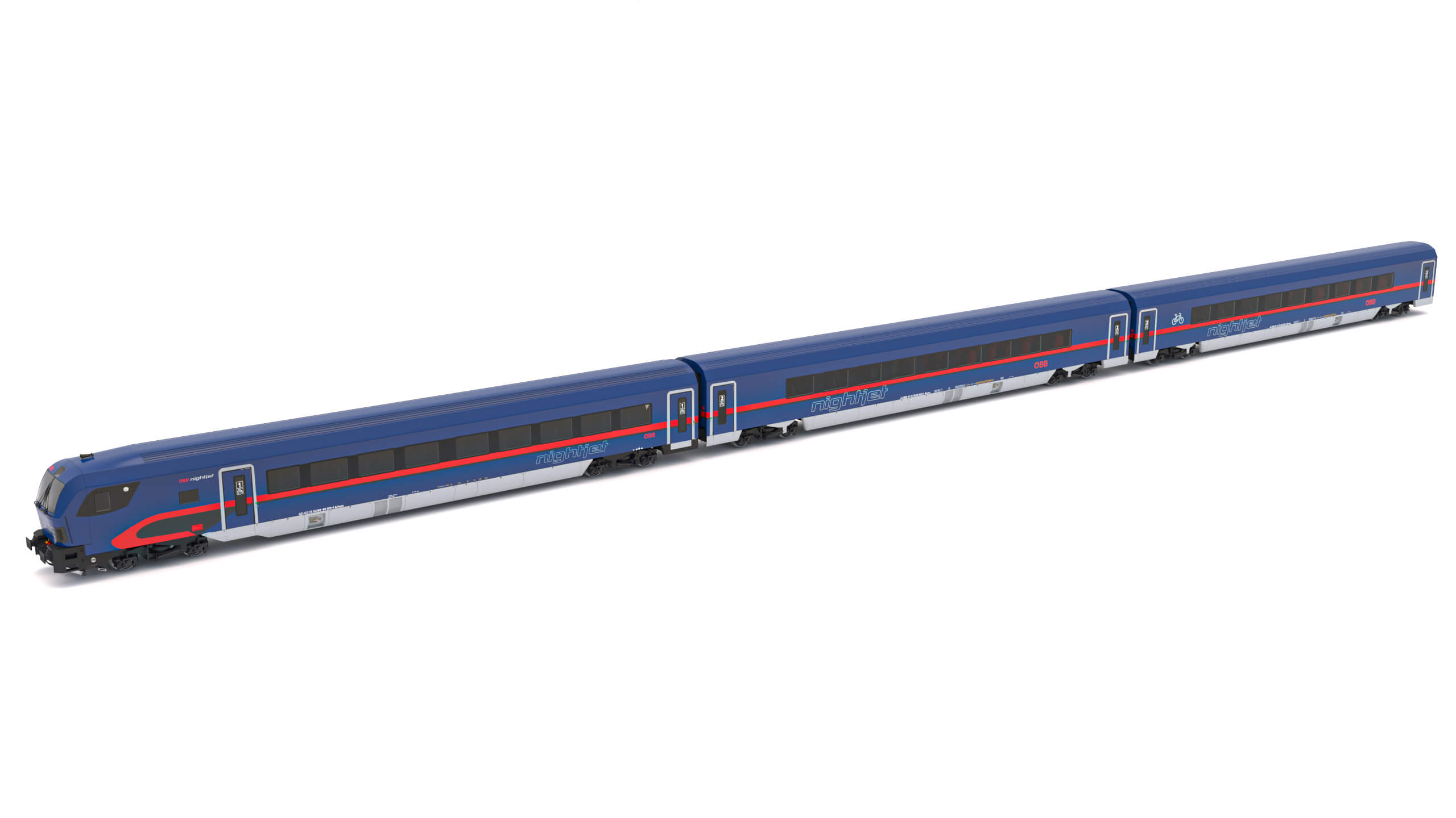 Passenger Train Obb Nightjet Collection 4 - 3D Model by ALPHA3DST