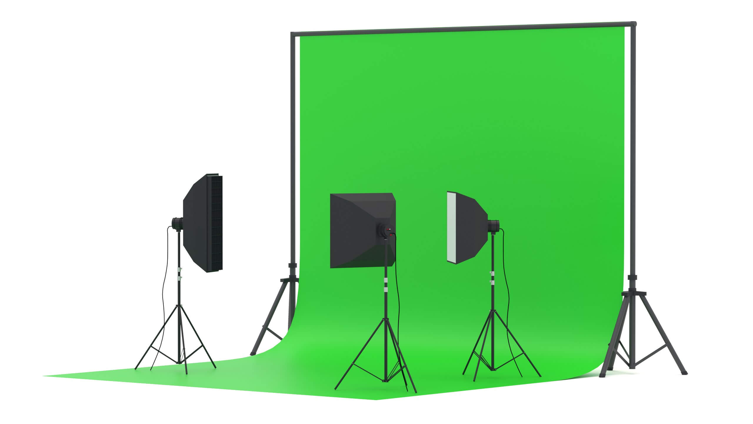 Photo Studio Softbox With Green Screen - 3D Model by ALPHA3DST