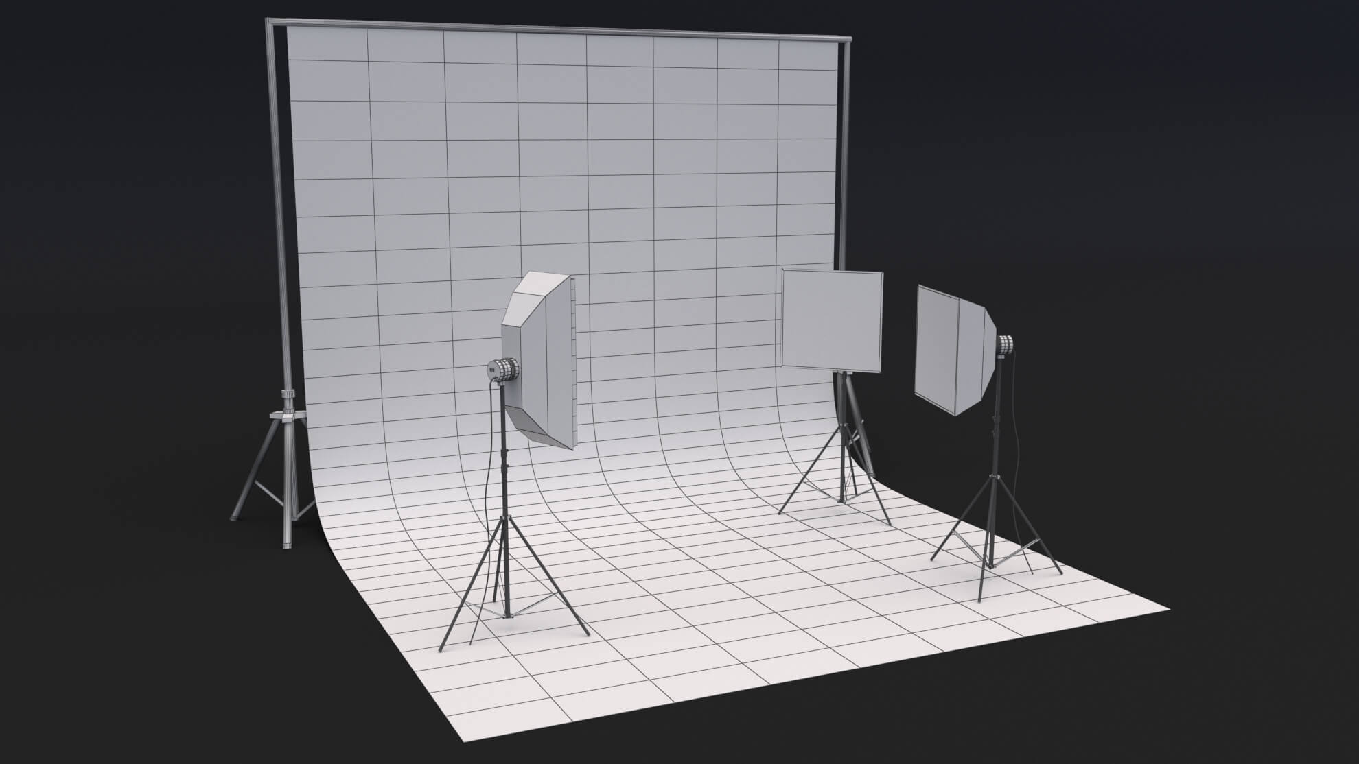 Photo Studio Softbox With Green Screen - 3D Model by ALPHA3DST