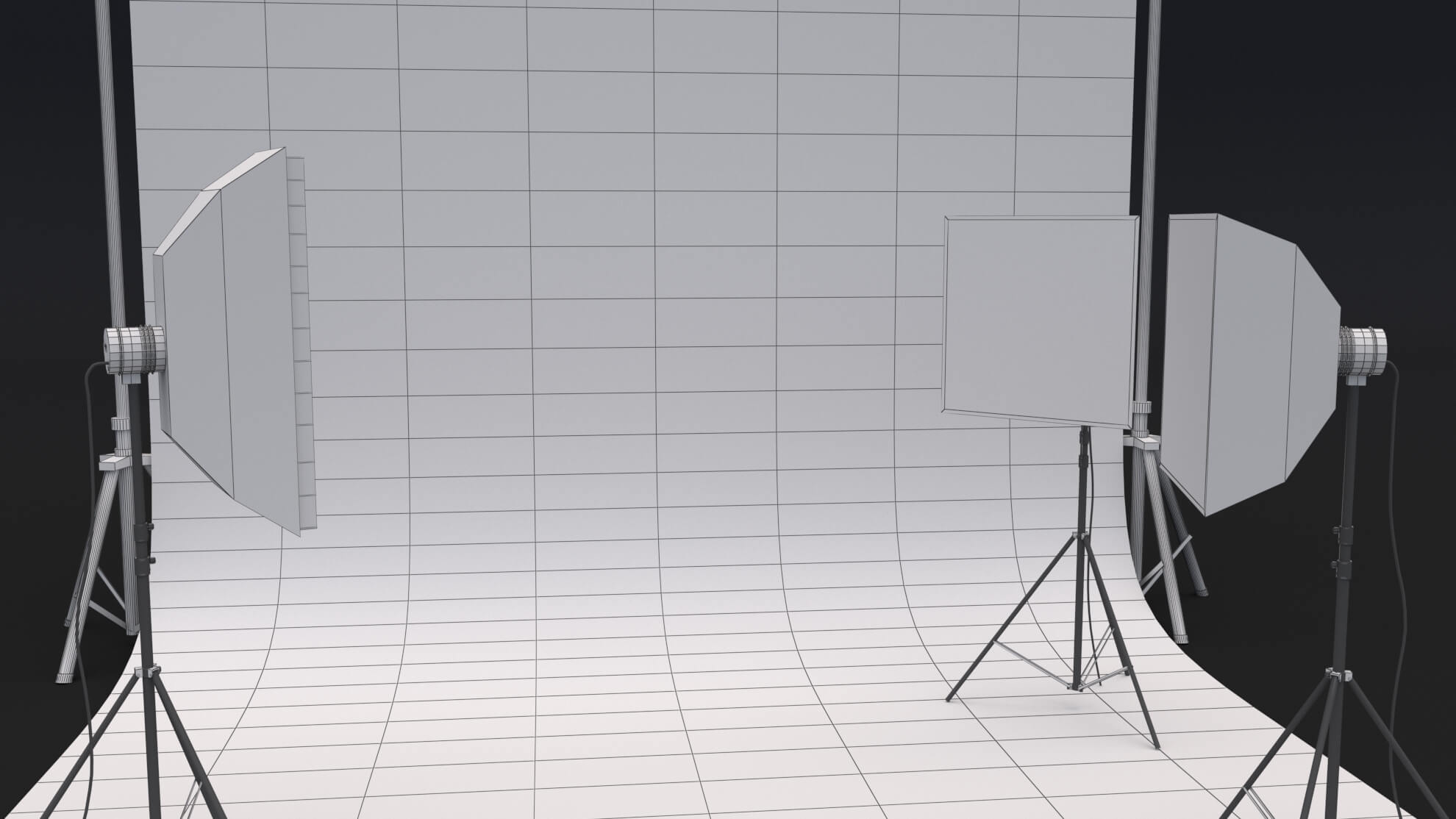 Photo Studio Softbox With Green Screen - 3D Model by ALPHA3DST