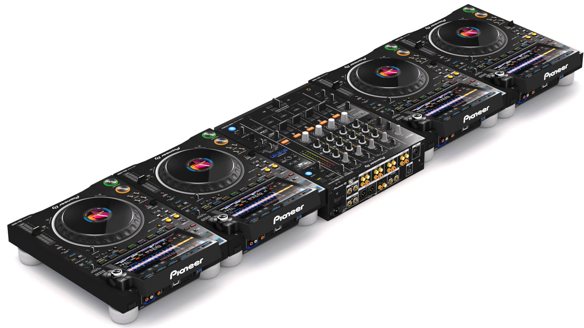 Pioneer DJ Set 3 Djm0750 MK2 and Cdj 3000 Nexus - 3D Model by ALPHA3DST
