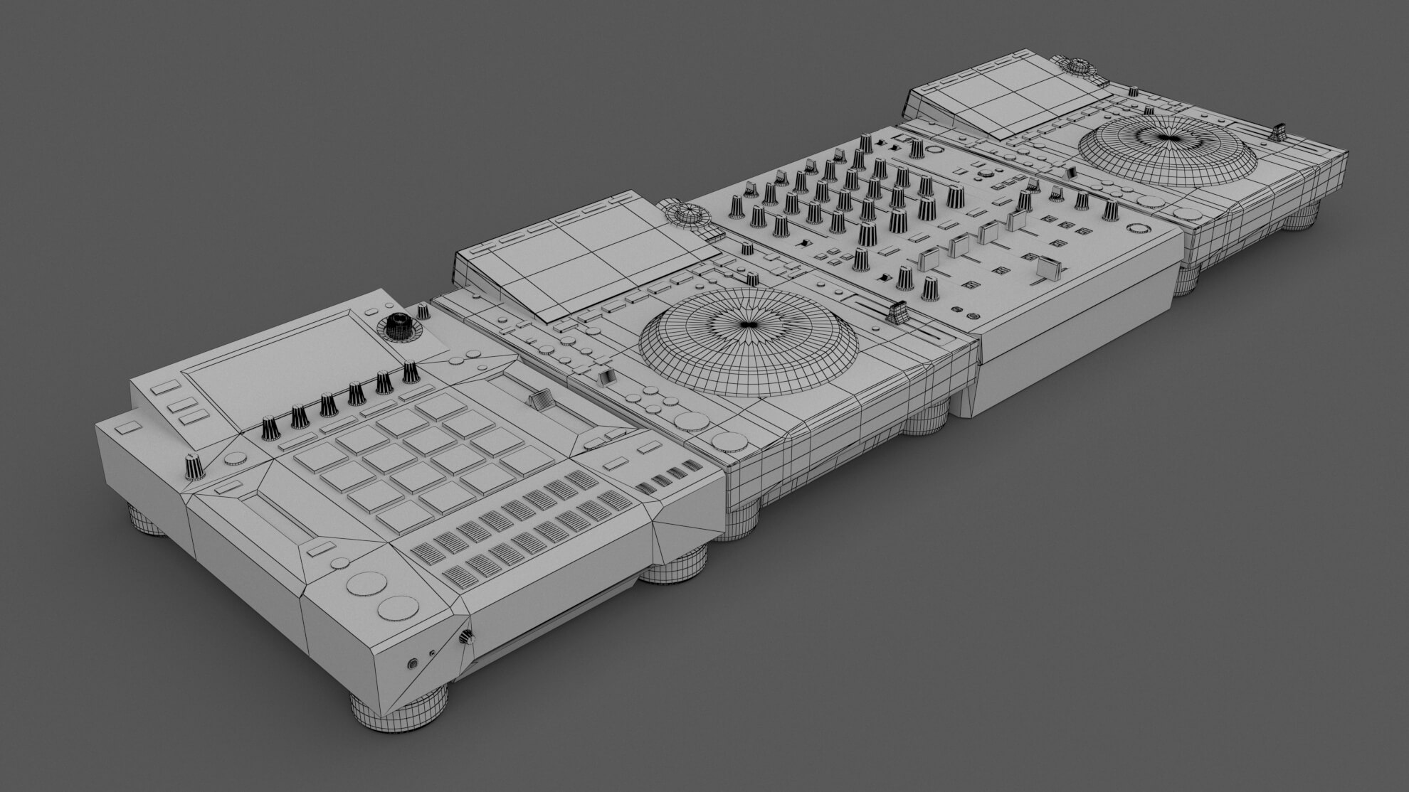 Pioneer DJ Set 5 Djs 1000 Djm0750 MK2 and Cdj 3000 Nexus - 3D Model by ...