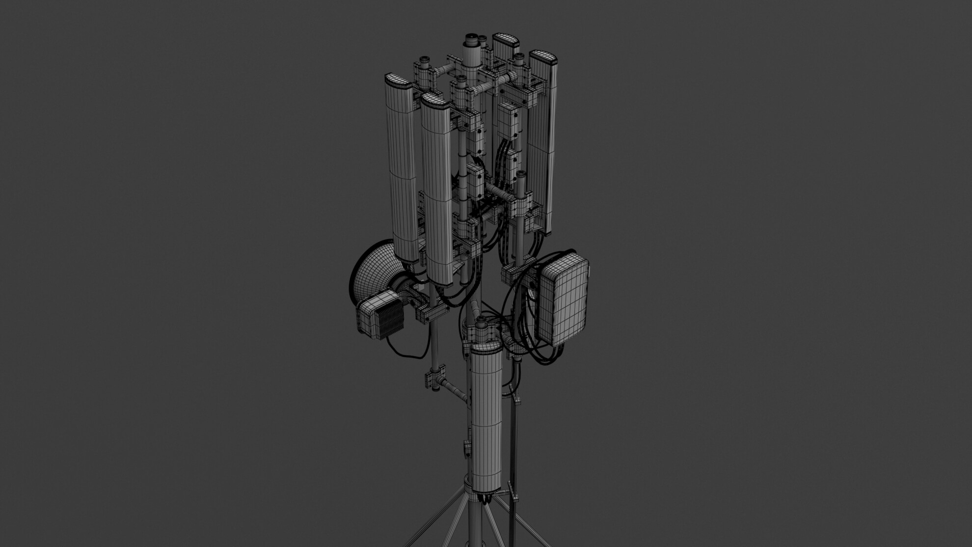 Roof Cell Phone Tower 2 - 3D Model by ALPHA3DST