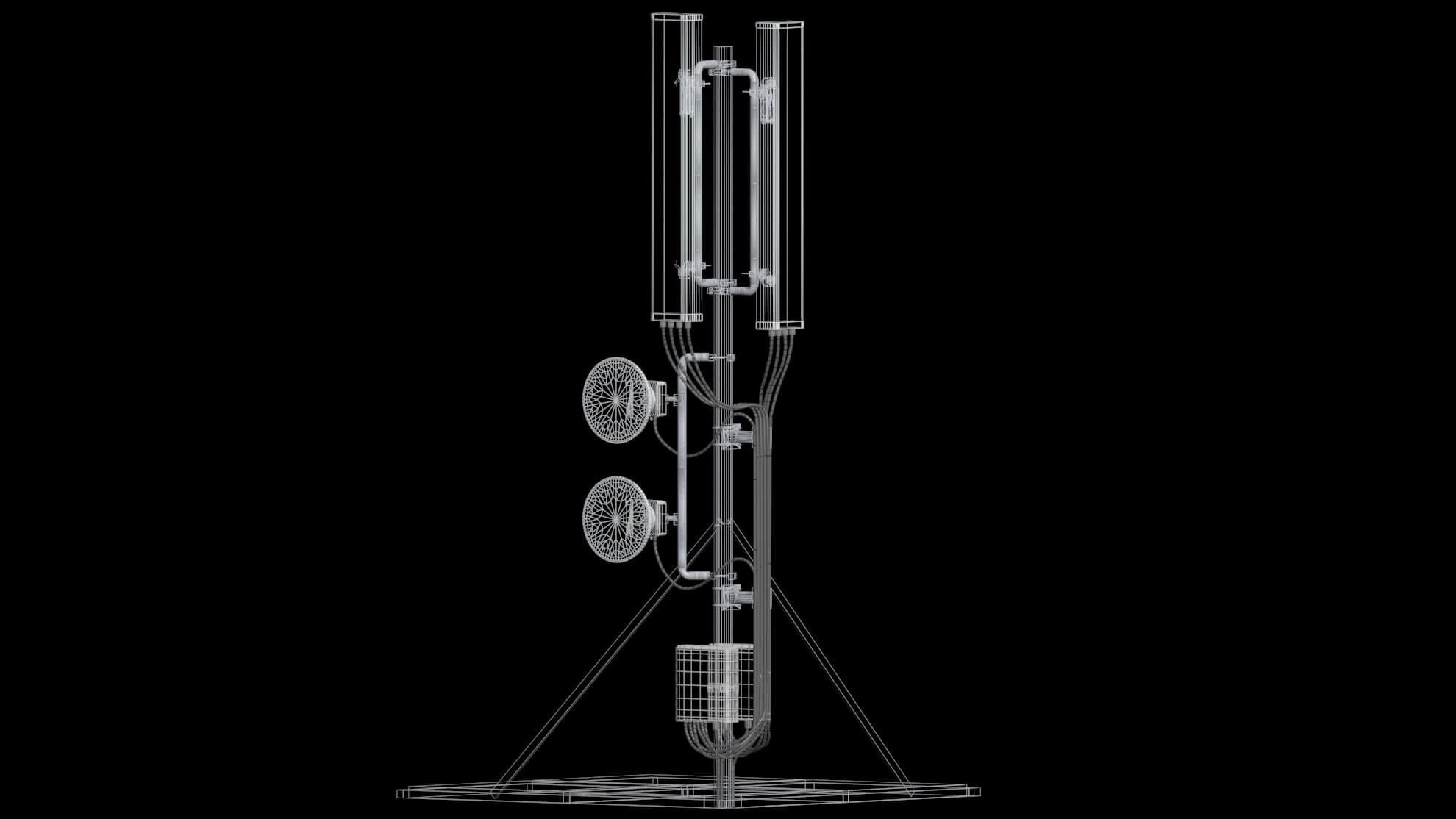 Rooftop Cell Phone Tower 1 - 3D Model by ALPHA3DST