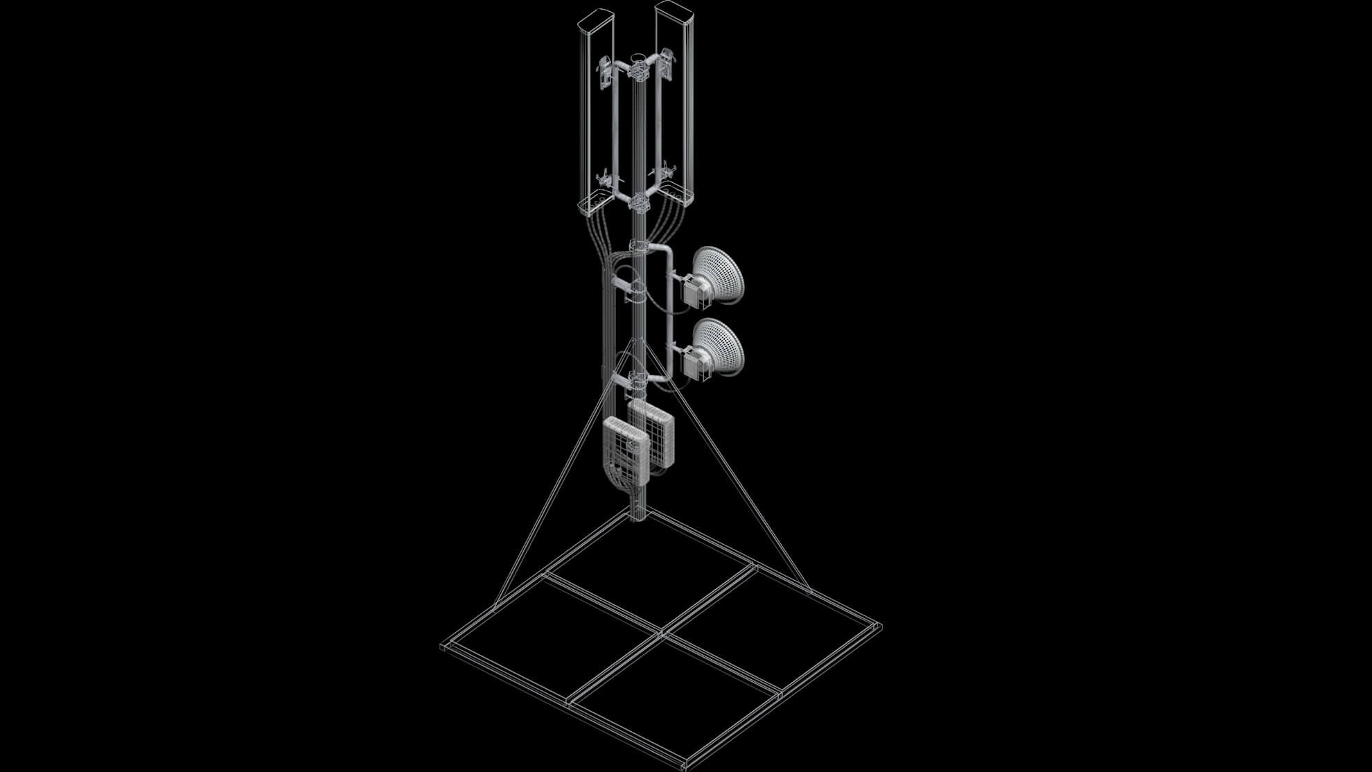 Rooftop Cell Phone Tower 1 - 3D Model by ALPHA3DST
