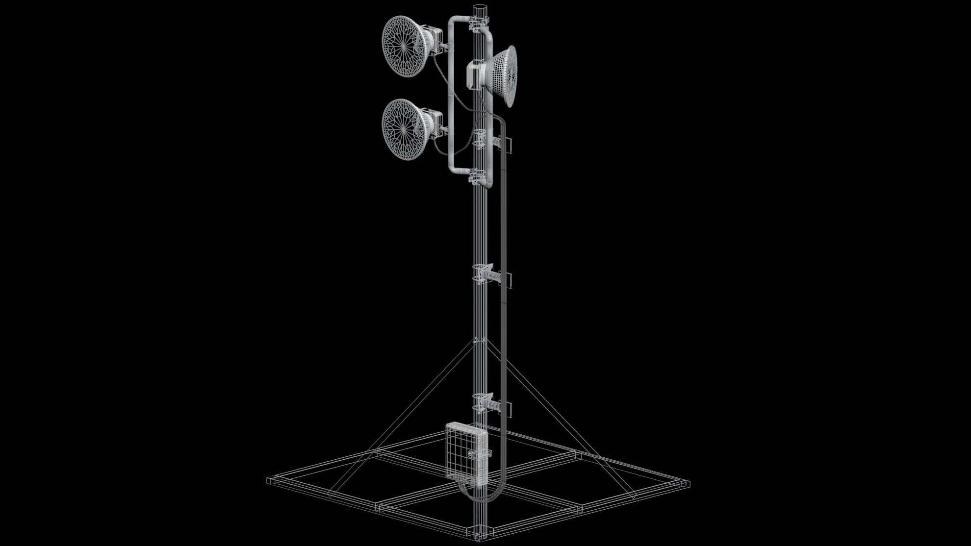 Rooftop Cell Phone Tower 2 - 3D Model by ALPHA3DST