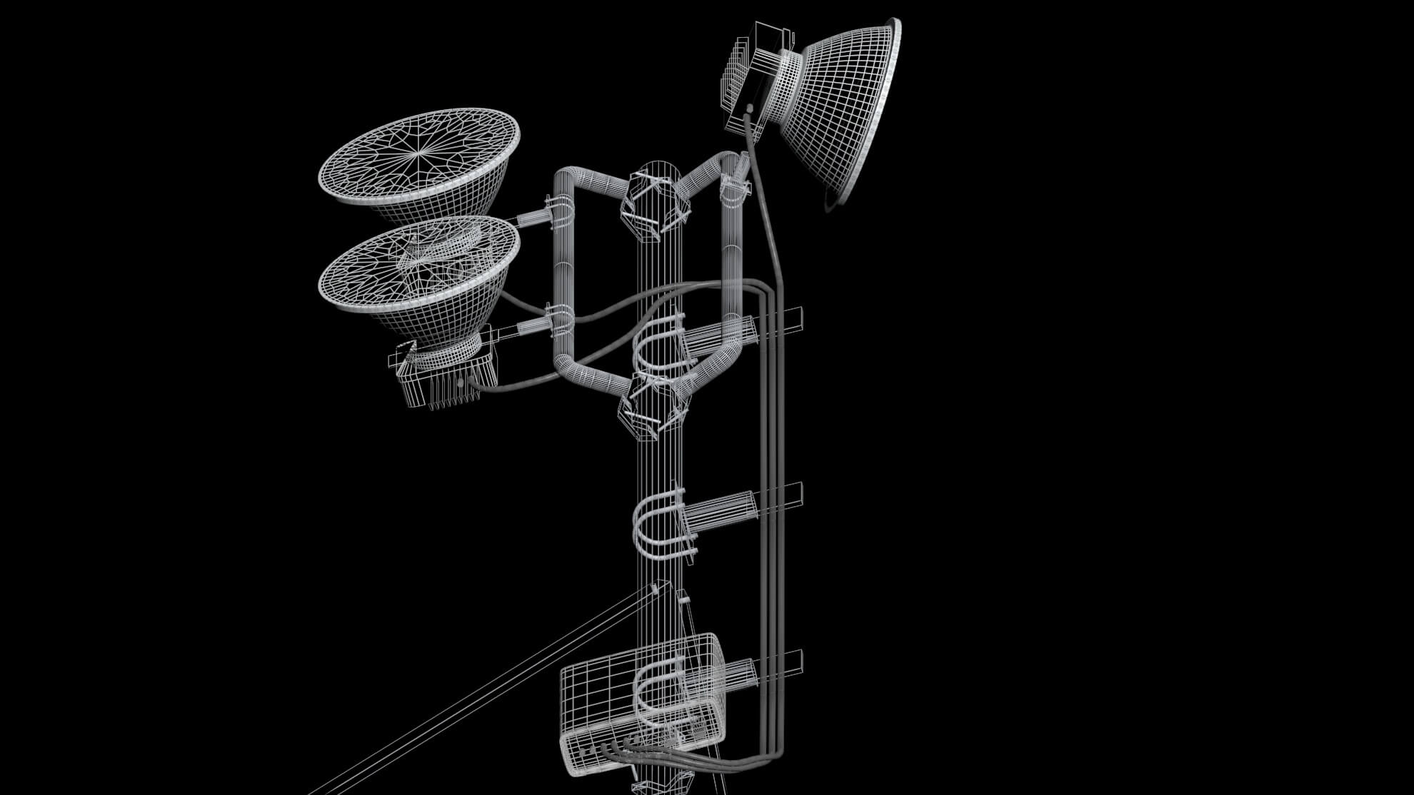 Rooftop Cell Phone Tower 2 - 3D Model by ALPHA3DST