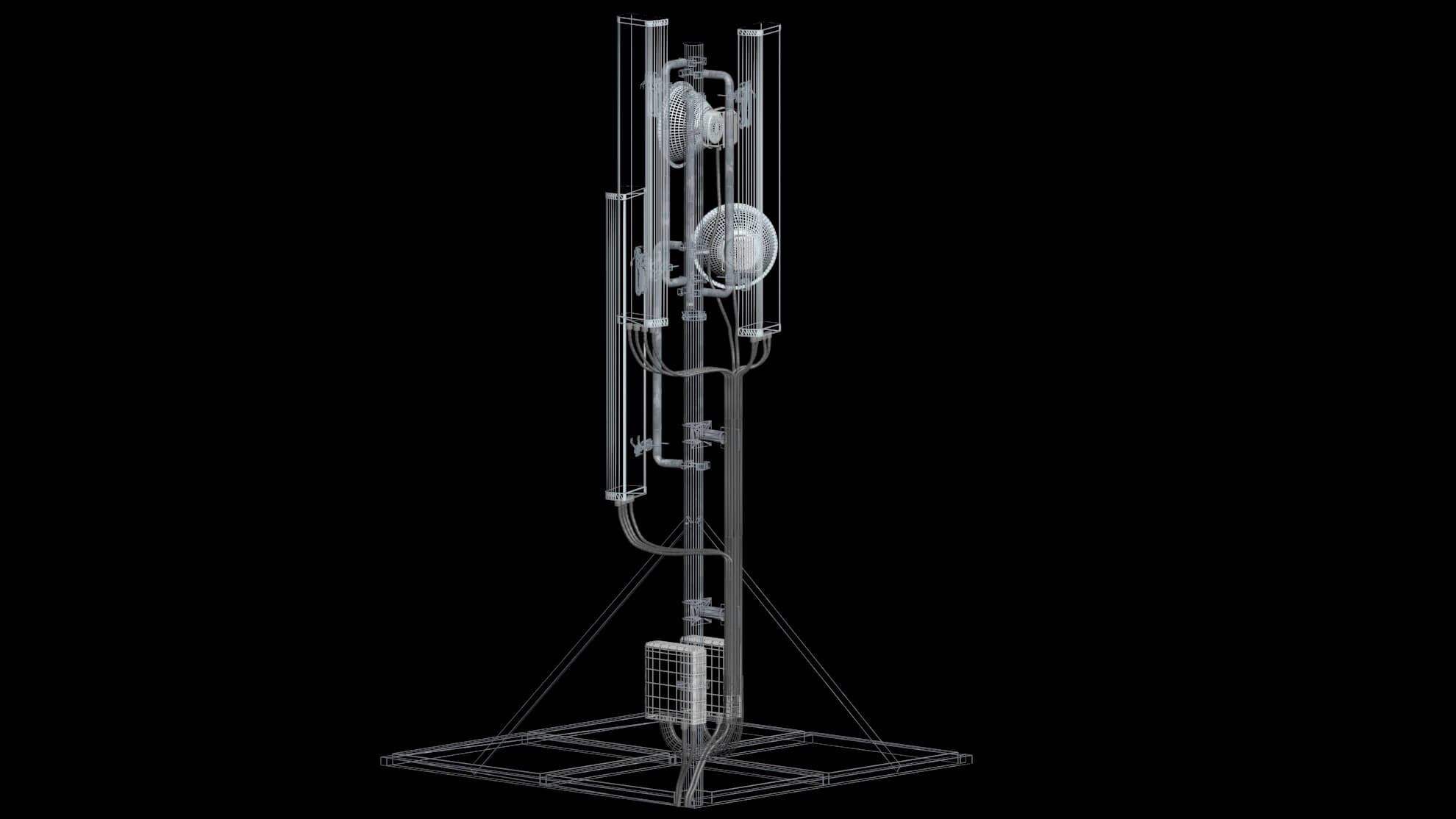 Rooftop Cell Phone Tower 3 - 3D Model by ALPHA3DST