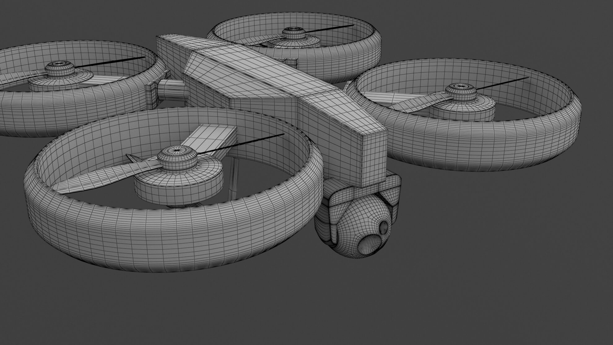 Sci-Fi Quadrocopter Drone 3D Model by ALPHA3DST