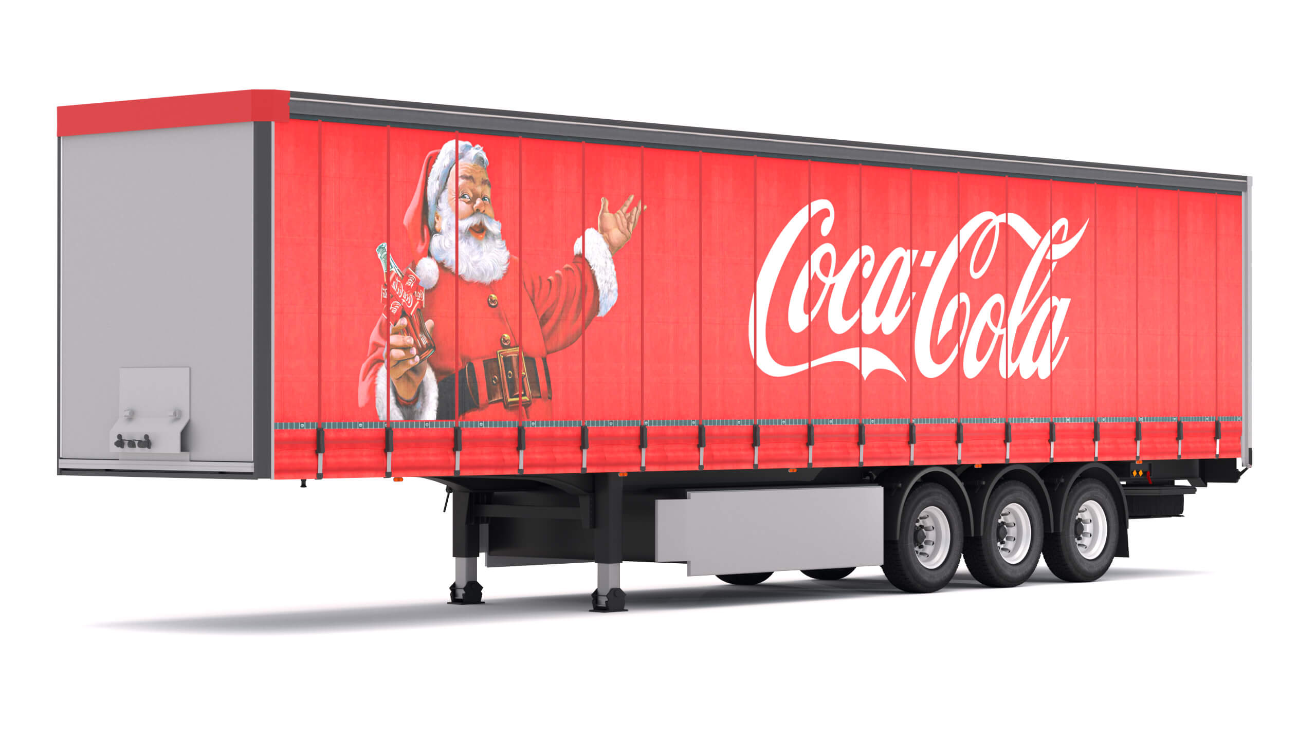 Semi Trailer Coca-Cola Curtainsider 3D Model by ALPHA3DST