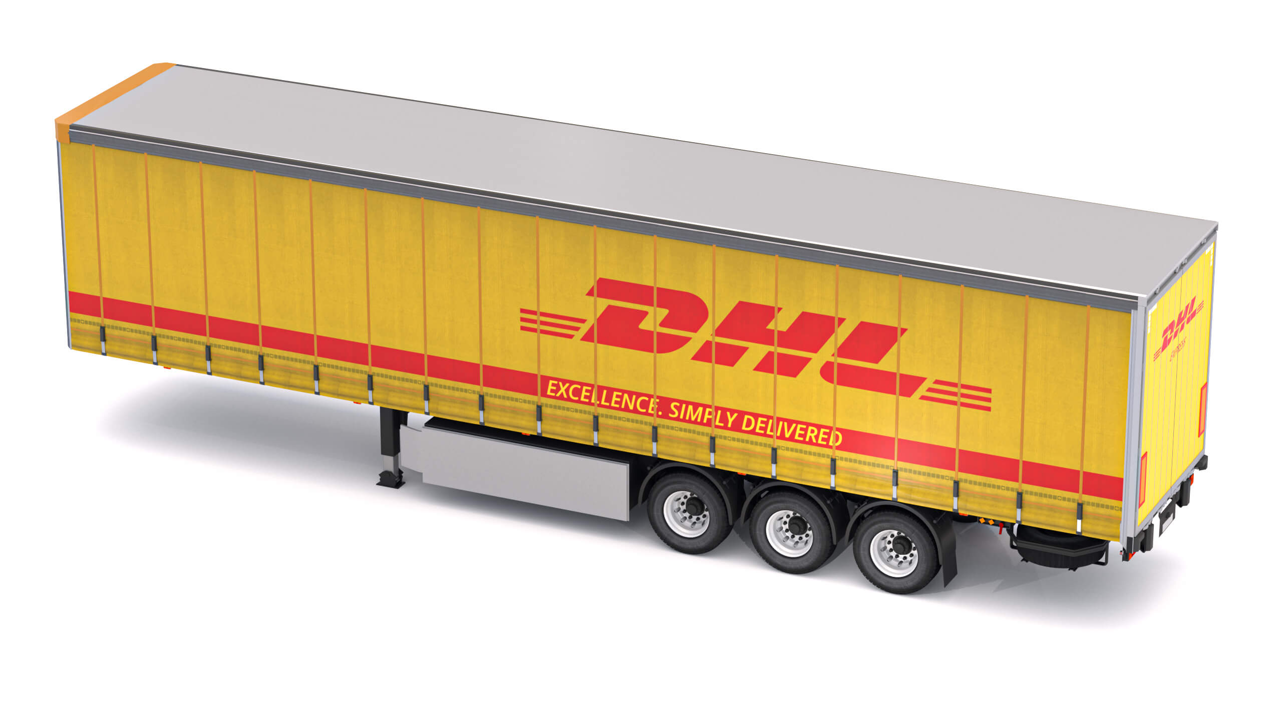 Semi Trailer DHL Curtainsider - 3D Model by ALPHA3DST
