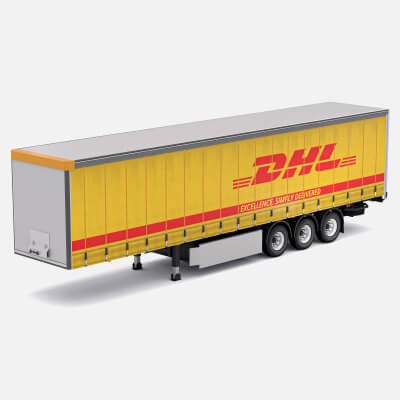 Semi Trailer DHL Curtainsider - 3D Model by ALPHA3DST