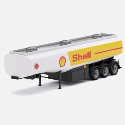 Shell Fuel Semi Tank Trailer - 3D Model by ALPHA3DST