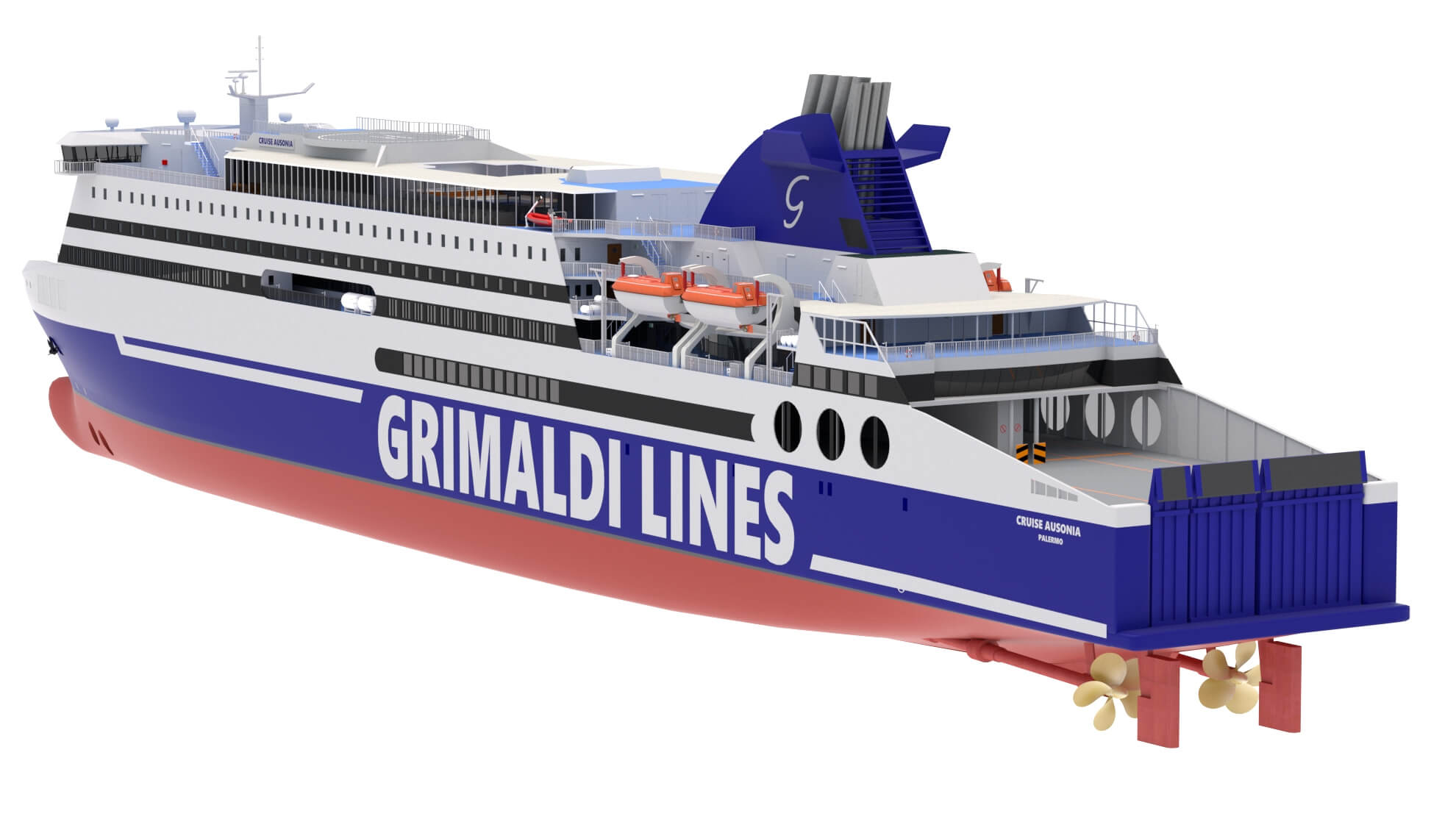 Ship Cruise Ausonia - Grimaldi Lines 3D Model by ALPHA3DST