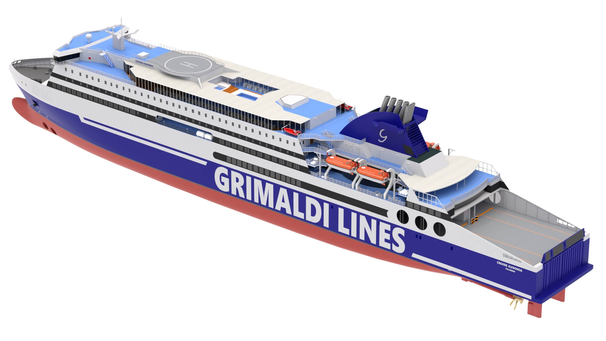 Ship Cruise Ausonia - Grimaldi Lines 3D Model by ALPHA3DST