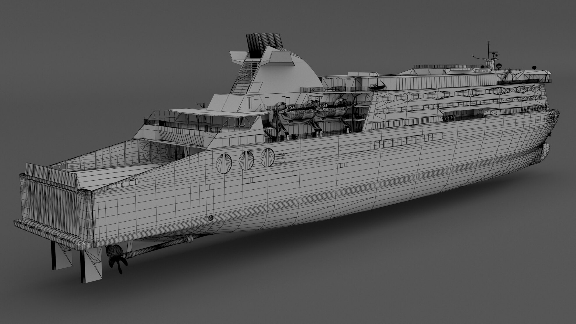 Ship Cruise Ausonia - Grimaldi Lines 3D Model by ALPHA3DST