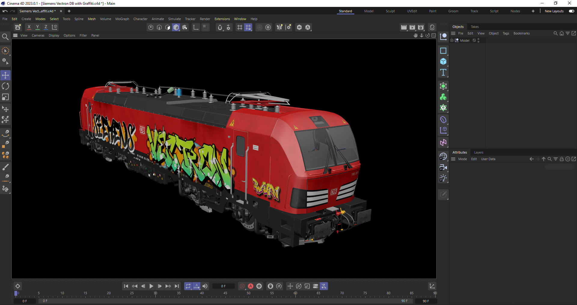 Siemens Vectron DB With Graffiti - 3D Model by ALPHA3DST