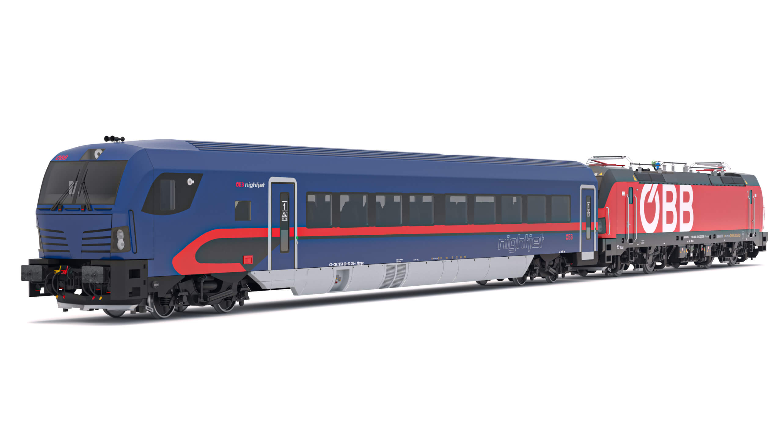 Siemens Vectron - Vectrain Obb Nightjet Train Collection 1 3D Model by ...