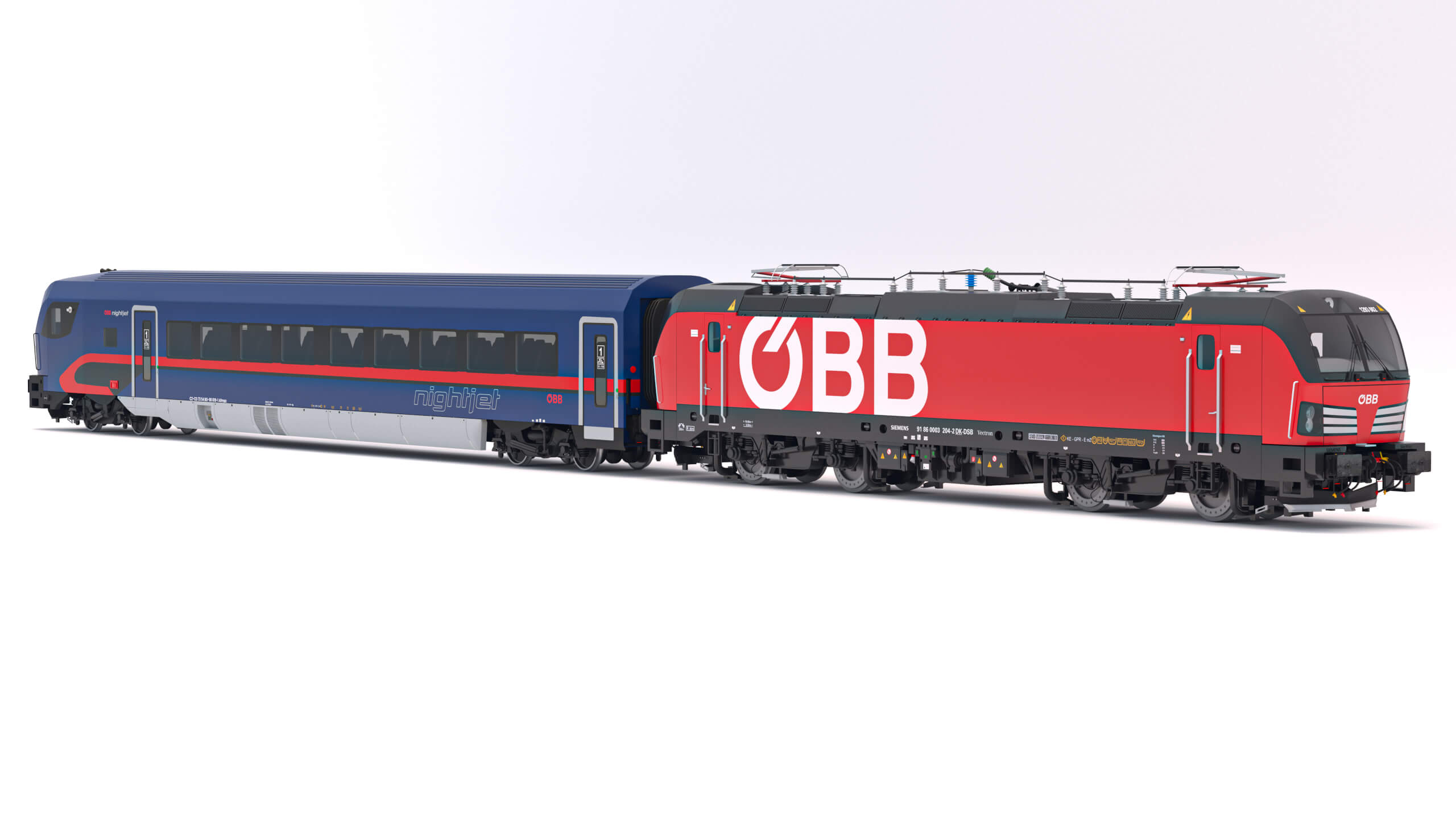 Siemens Vectron - Vectrain Obb Nightjet Train Collection 1 3D Model by ...