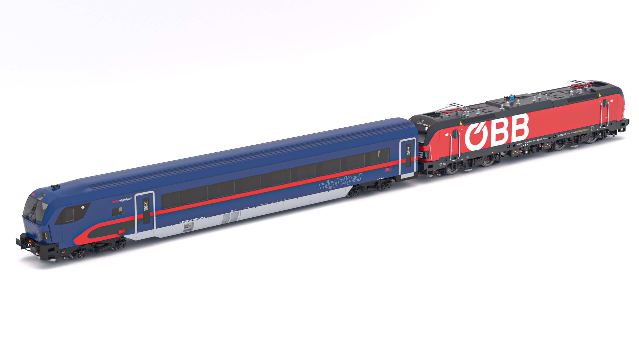 Siemens Vectron - Vectrain Obb Nightjet Train Collection 1 3D Model by ...