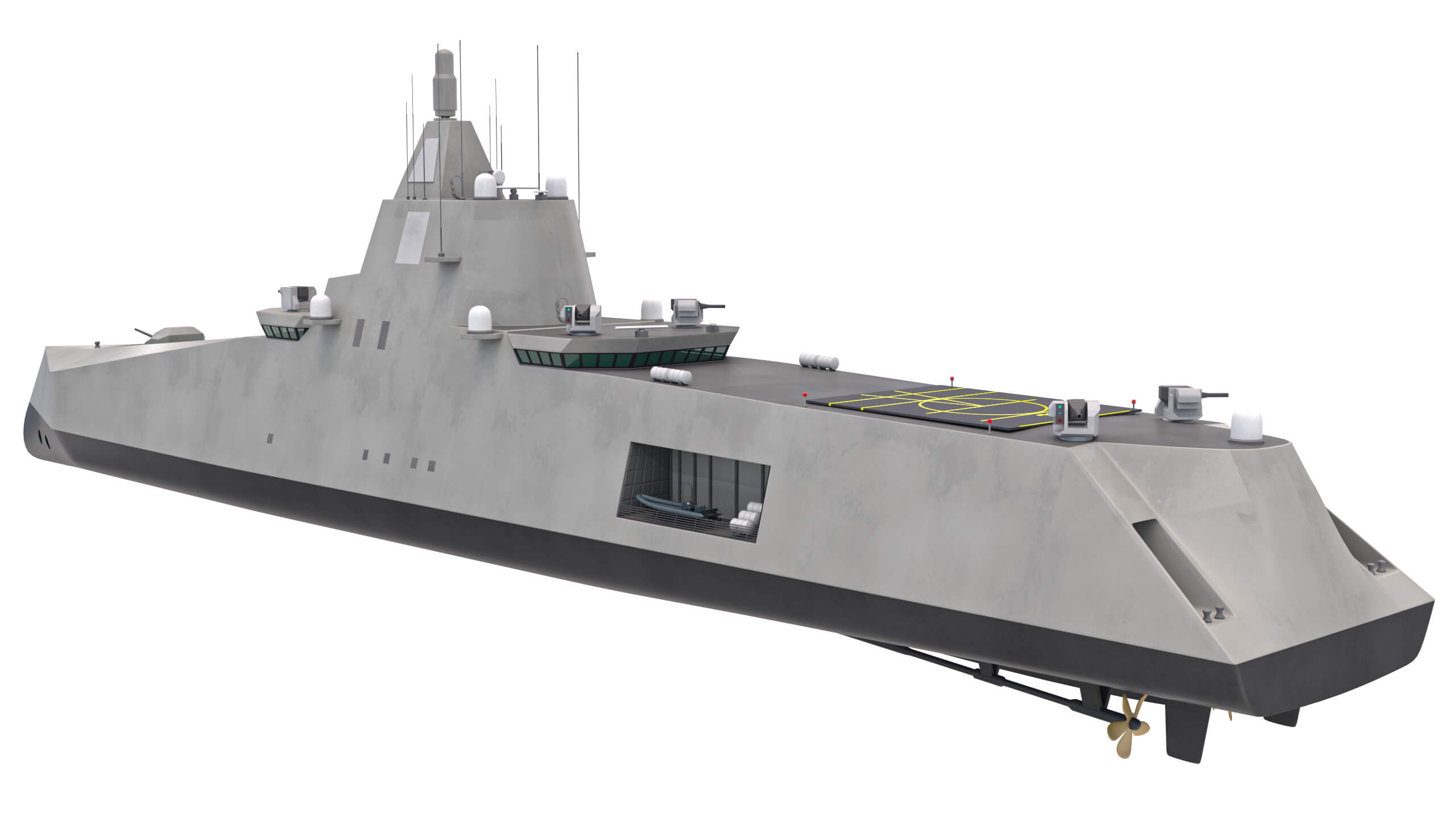 Stealth Navy Frigate V2 - 3D Model by ALPHA3DST