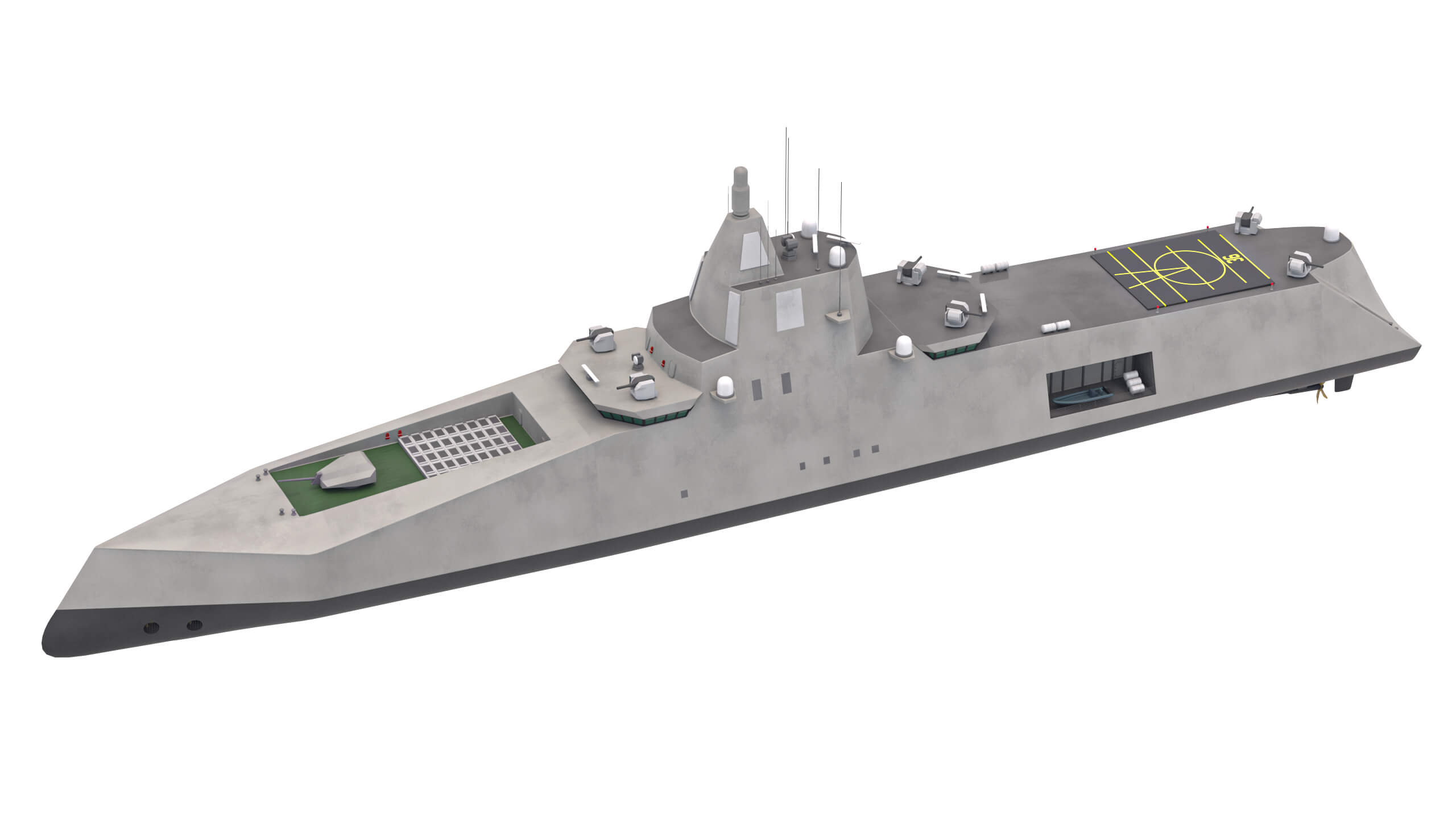 Stealth Navy Frigate V2 - 3D Model by ALPHA3DST