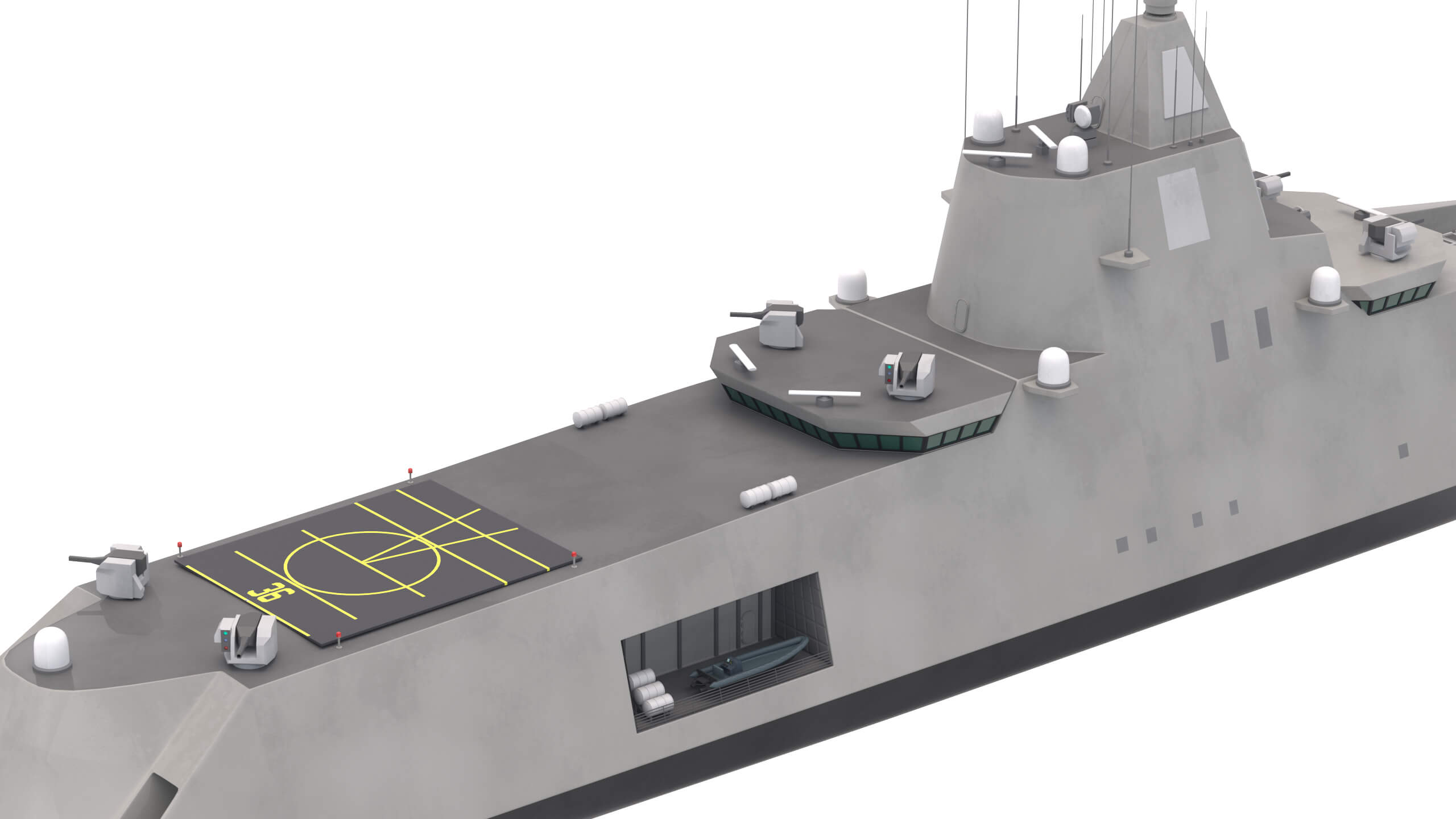Stealth Navy Frigate V2 - 3D Model by ALPHA3DST