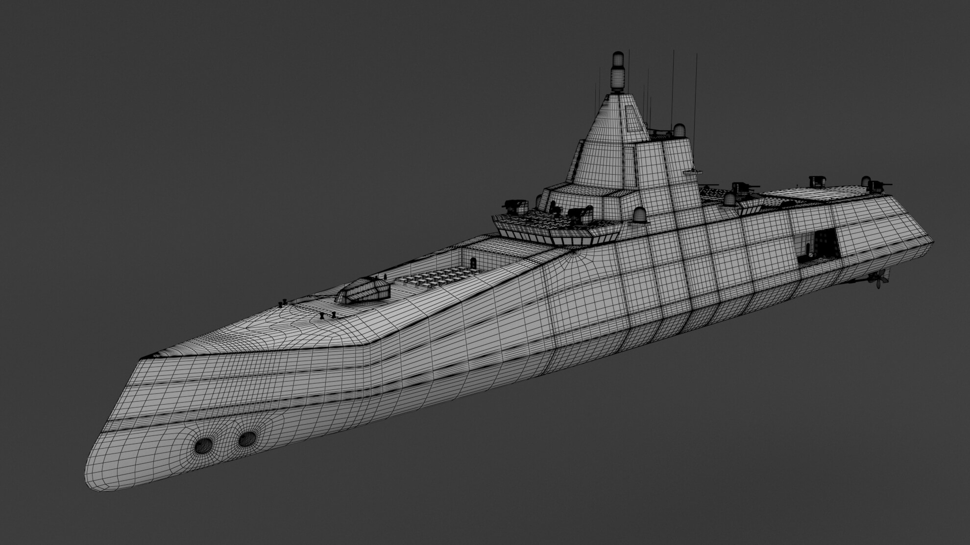 Stealth Navy Frigate V2 - 3D Model by ALPHA3DST