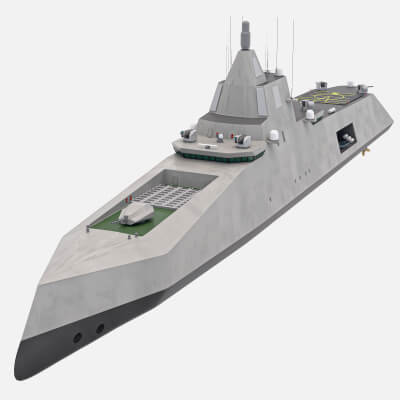 Stealth Navy Frigate V2 - 3D Model by ALPHA3DST