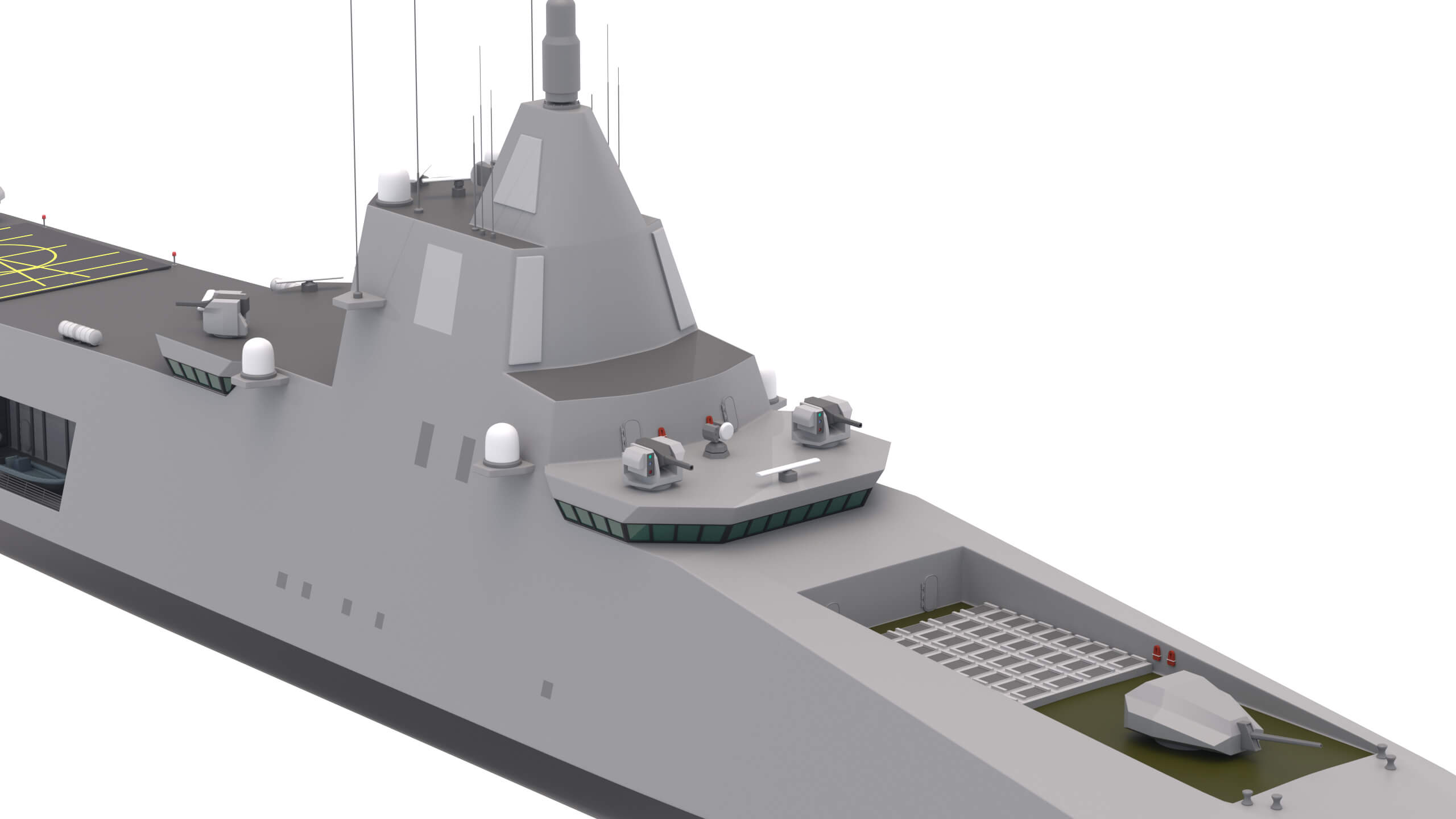 Stealth Navy Frigate - 3D Model by ALPHA3DST