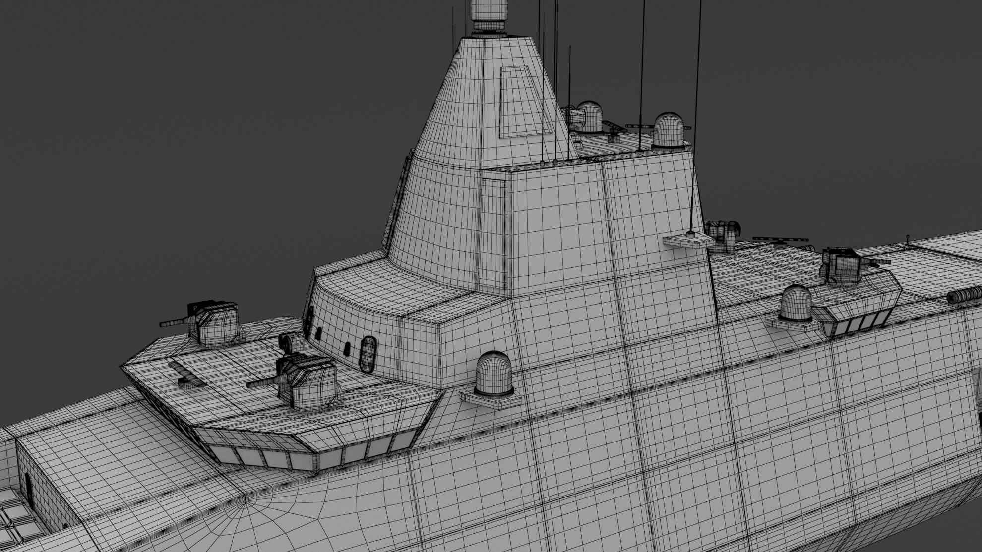 Stealth Navy Frigate - 3D Model by ALPHA3DST