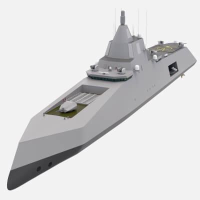 Stealth Navy Frigate - 3D Model by ALPHA3DST