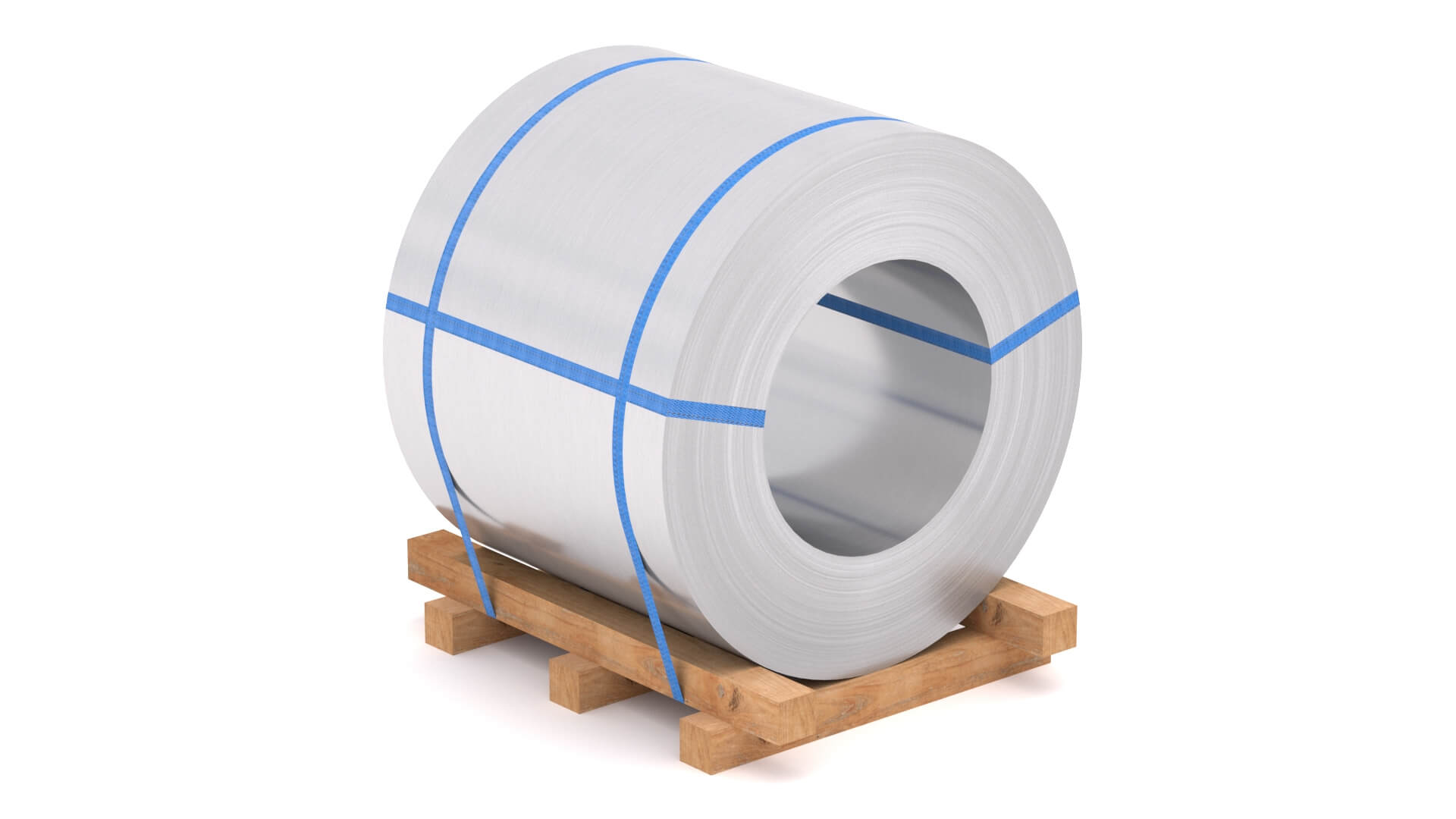 Steel Coil and Wooden Pallet - 3D Model by ALPHA3DST