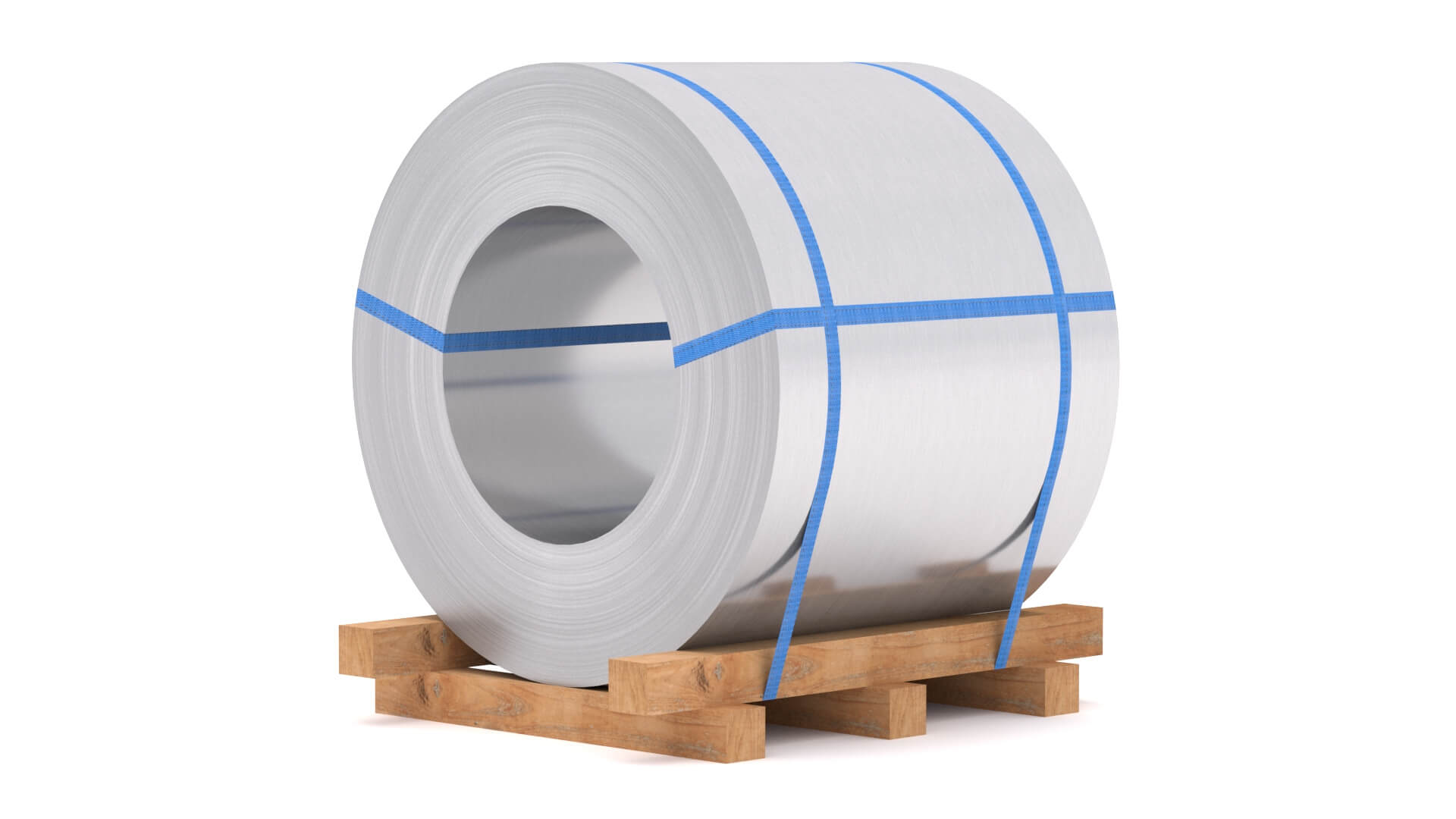 Steel Coil and Wooden Pallet - 3D Model by ALPHA3DST