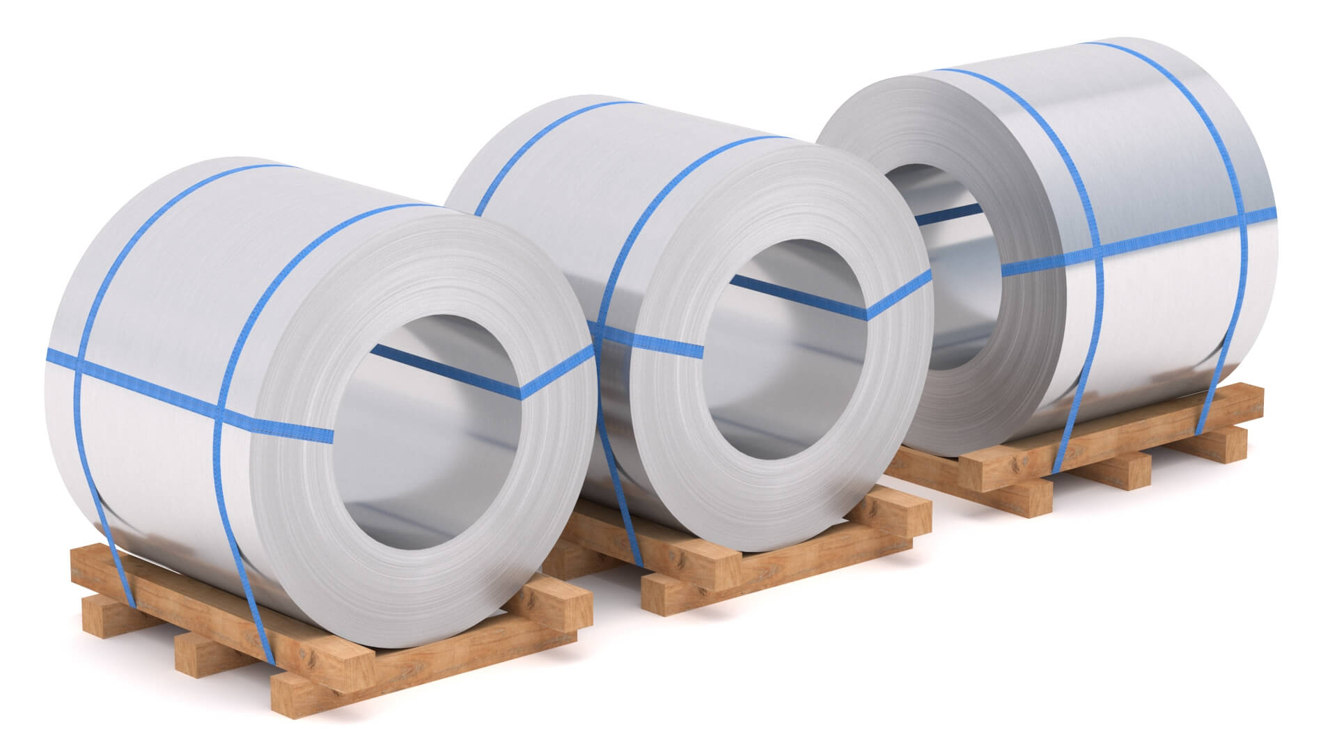 Steel Coil and Wooden Pallet - 3D Model by ALPHA3DST