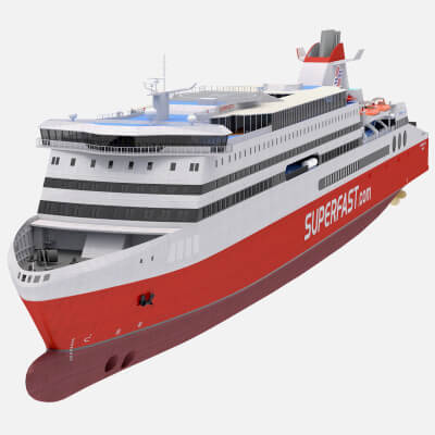 Superfast Xi - Superfast Ferries Ship 3D Model by ALPHA3DST