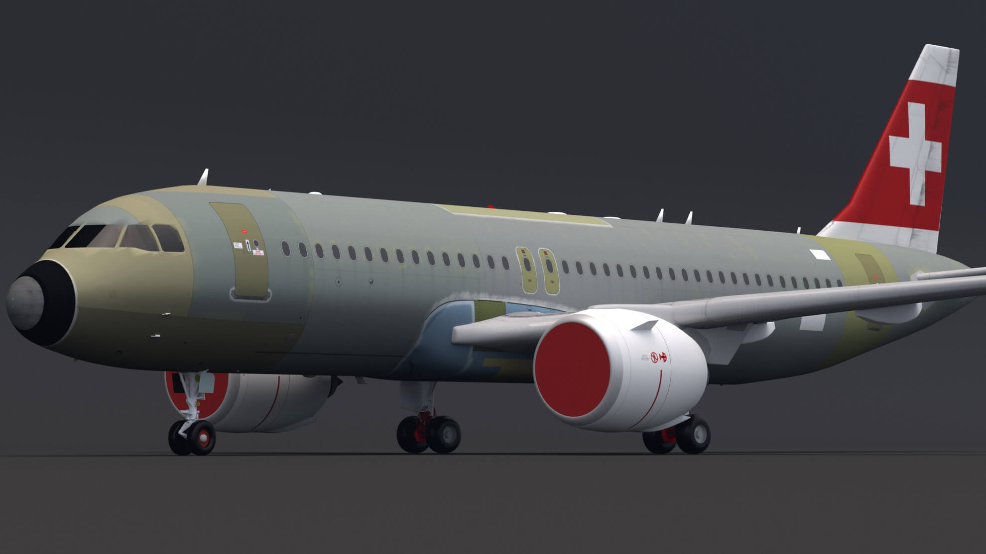 Swiss Air A320 Unpainted - 3D Model by ALPHA3DST