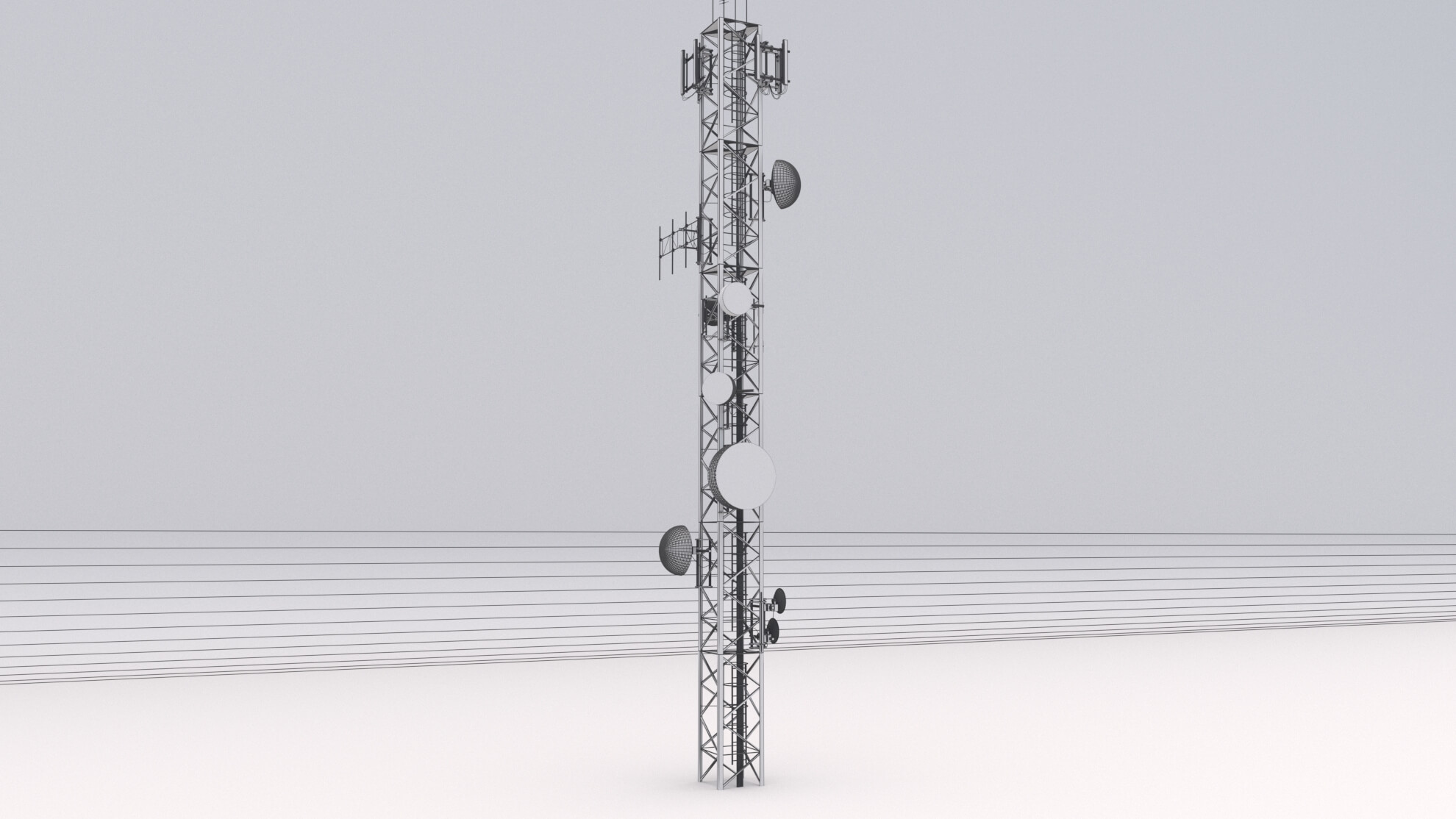 Telecommunication Cell Tower - 3D Model by ALPHA3DST