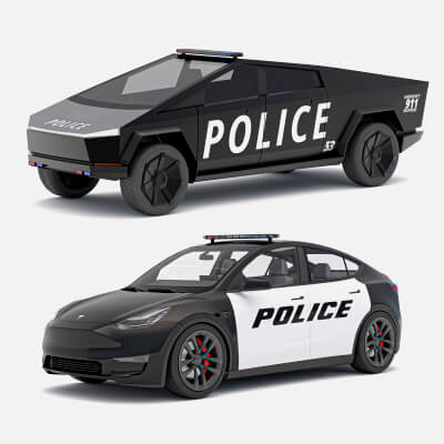 Tesla Police Car Collection - 3D Model by ALPHA3DST
