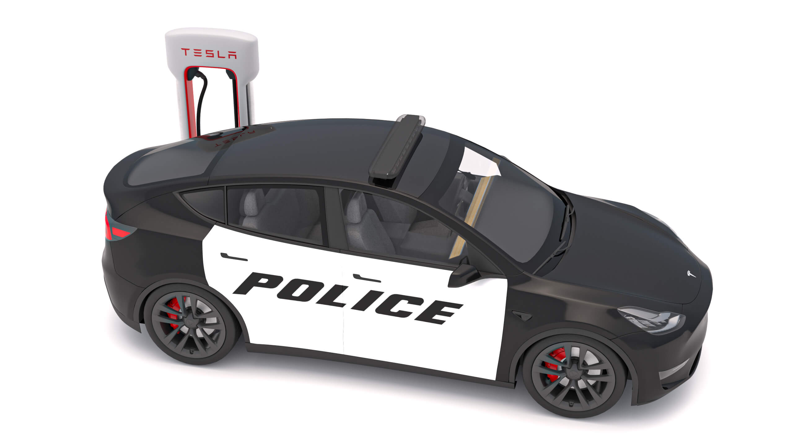 Tesla Y Police and Supercharger V3 - 3D Model by ALPHA3DST